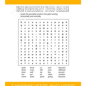 High Frequency Word Searches - Etsy