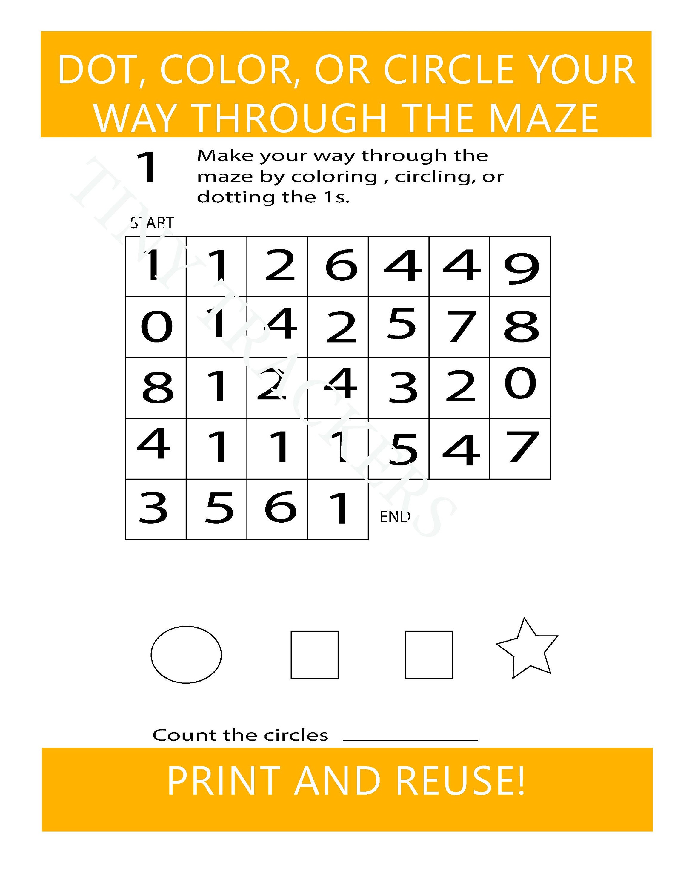 Preschool Number Maze - Etsy