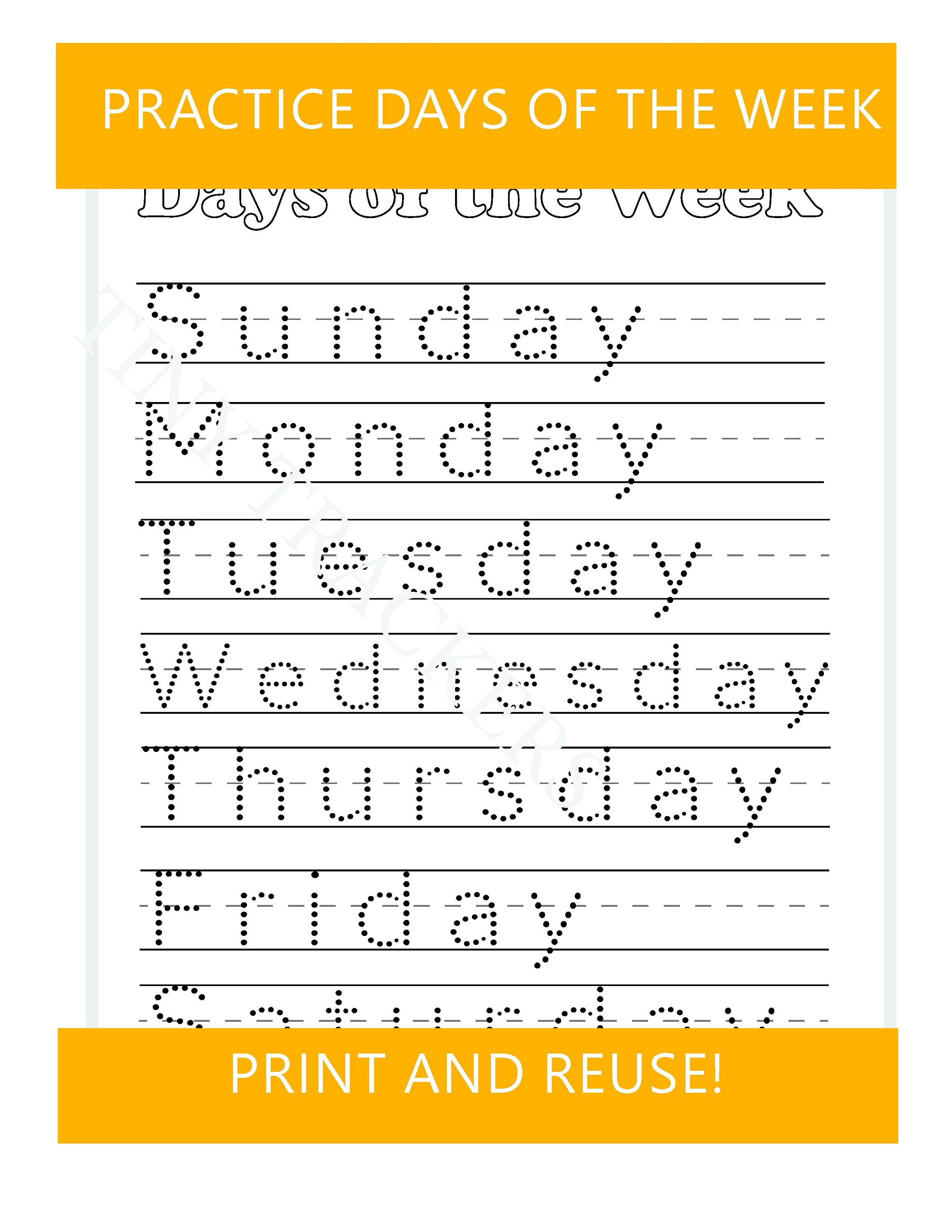 Tracing Colors, Months, Days, and Seasons - Etsy