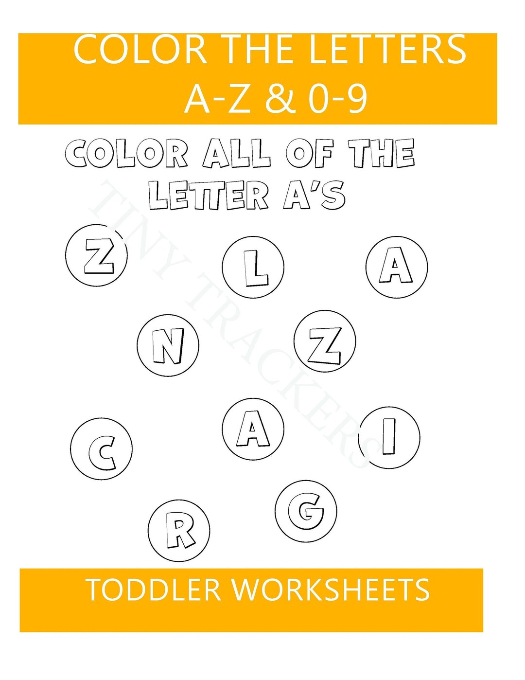 Color Letters and Numbers Worksheets - Etsy