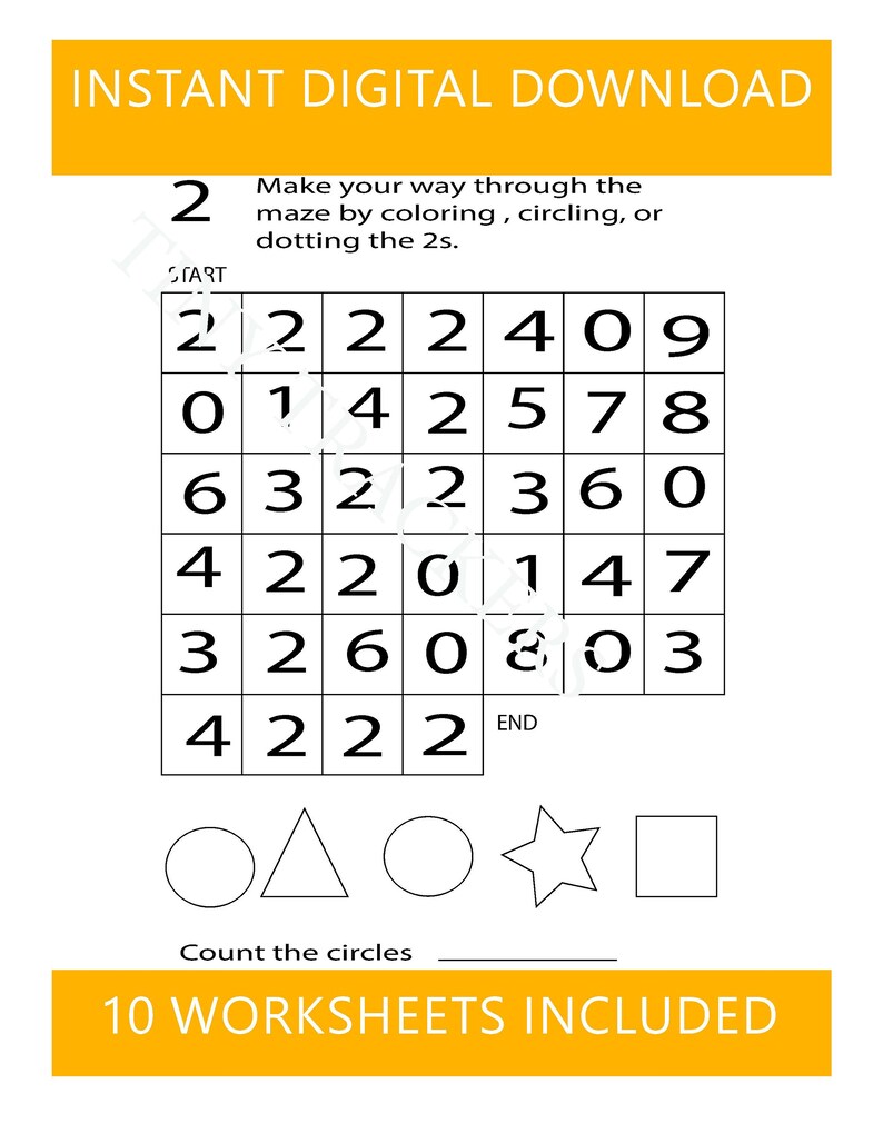 Preschool Number Maze - Etsy