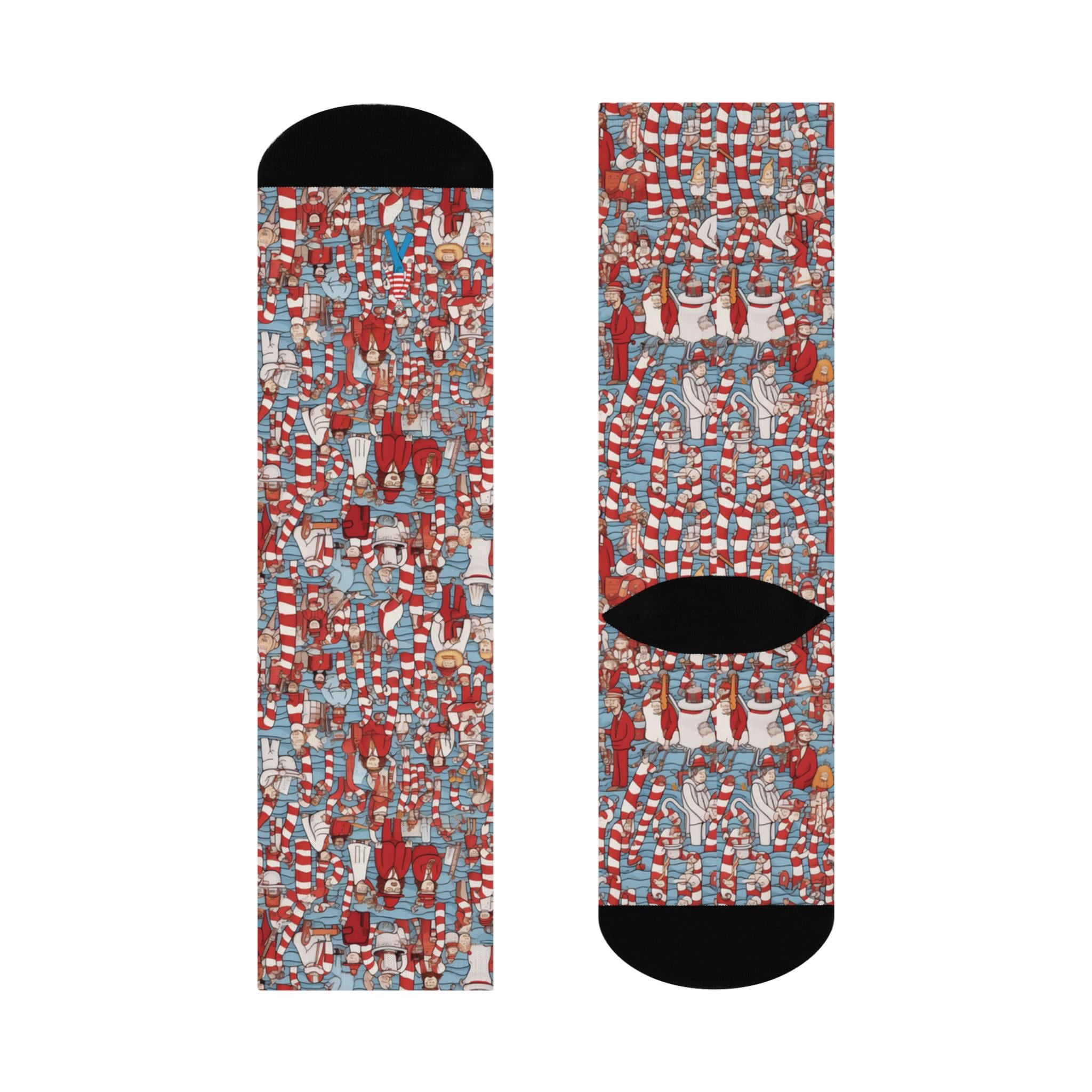 Where's Waldo/where's Wally Cushioned Crew Socks - Etsy