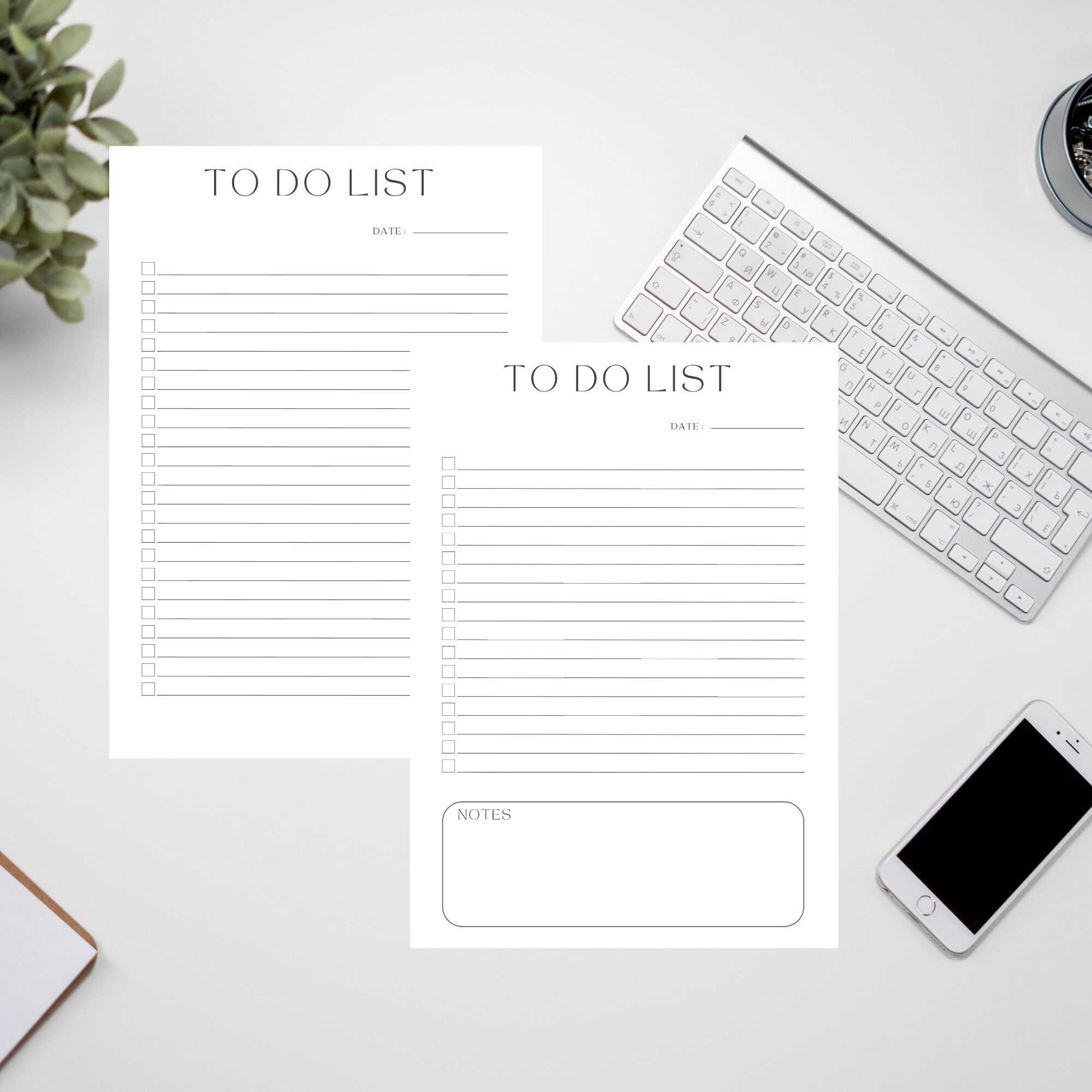 Digital to Do List Printable & Fillable, Simple Tasks List Template ...