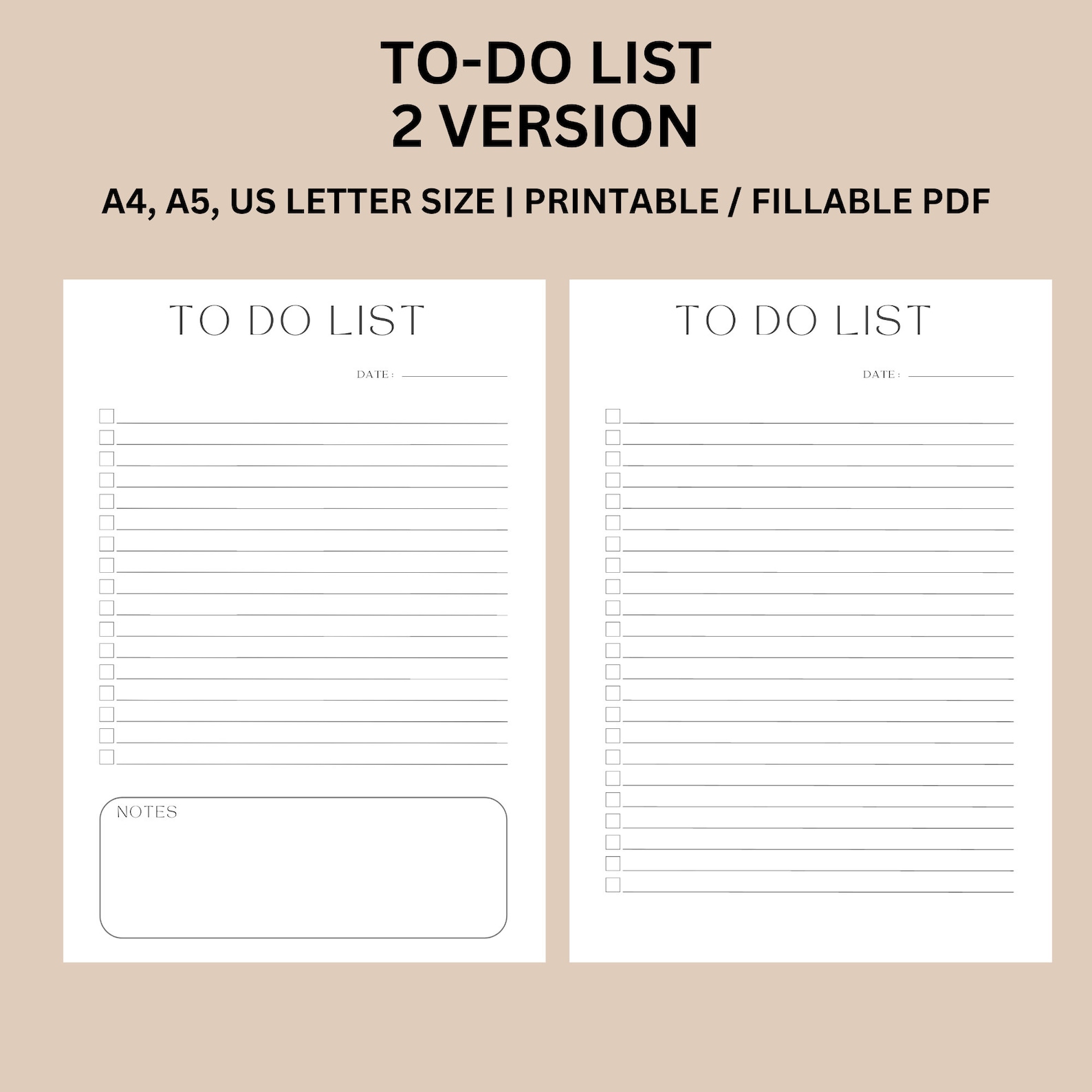 Digital to Do List Printable & Fillable Simple Tasks List - Etsy
