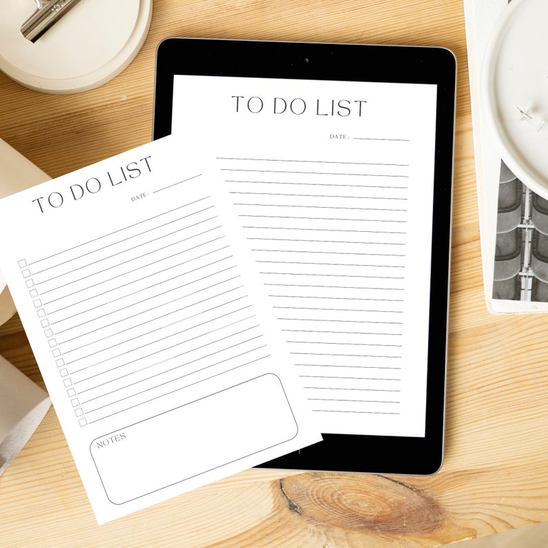 Digital to Do List Printable & Fillable, Simple Tasks List Template ...