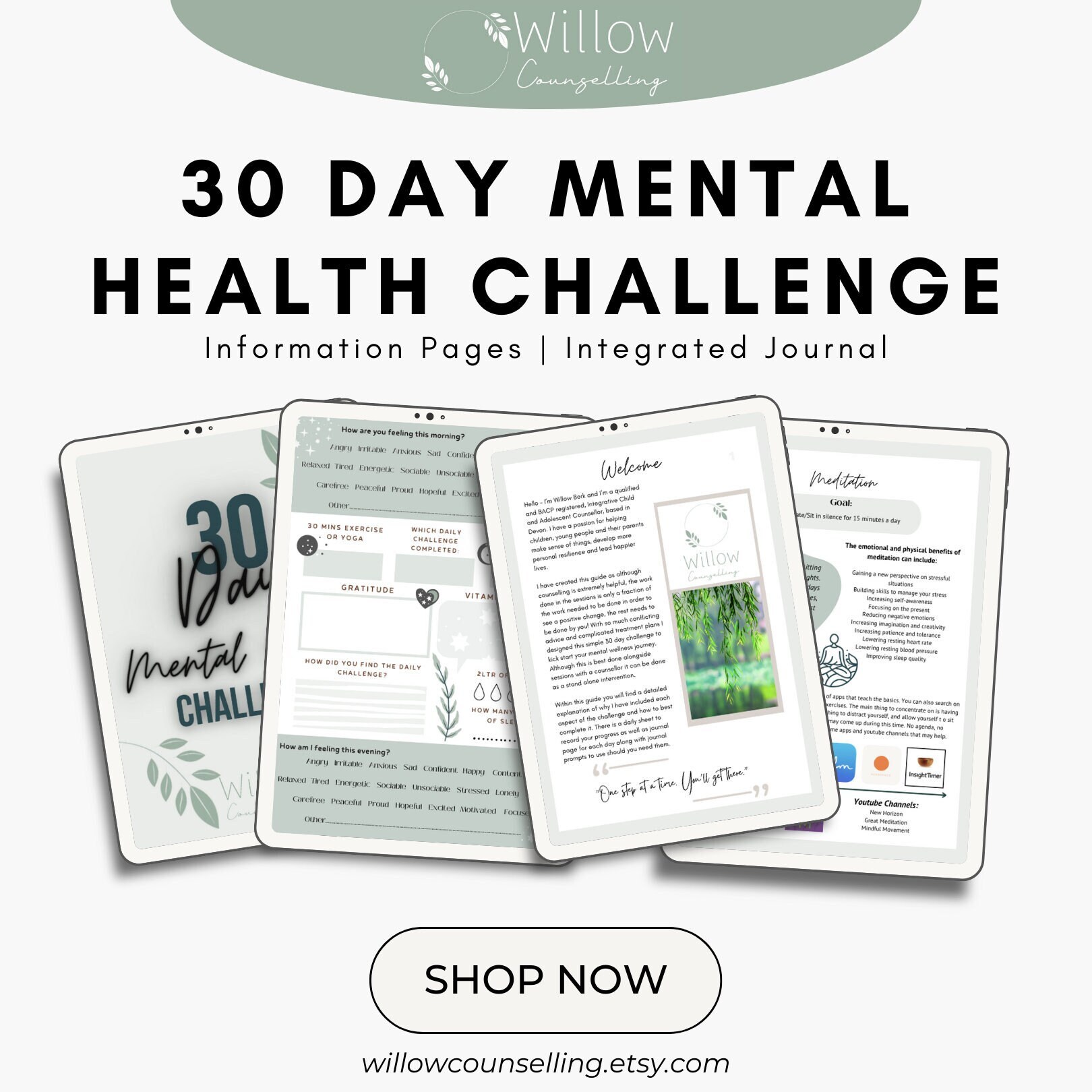 30-day Mental Health Challenge and Guide - Etsy