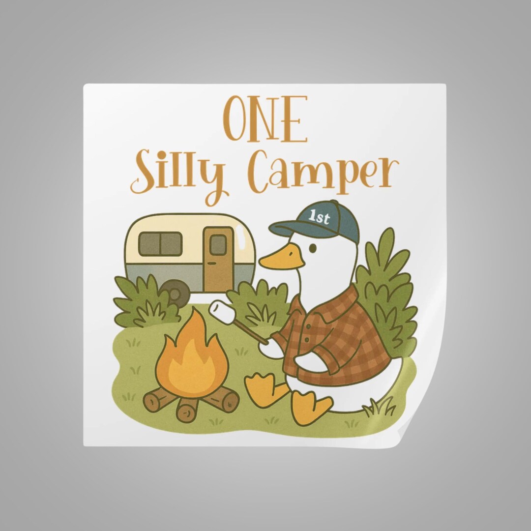 One Silly Camper First Birthday Stickers, Silly Goose Sticker Rolls for ...
