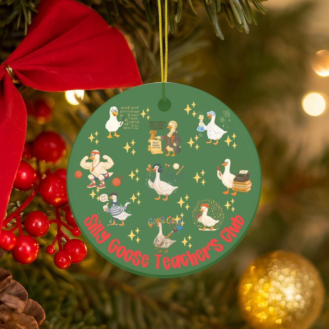 Silly Goose Teachers Club Ornament, Funny Teacher Gift, High School ...