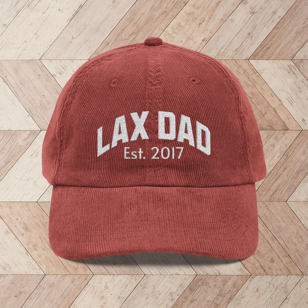 Personalized LAX Dad Corduroy Hat, Custom Embroidered Baseball Cap ...