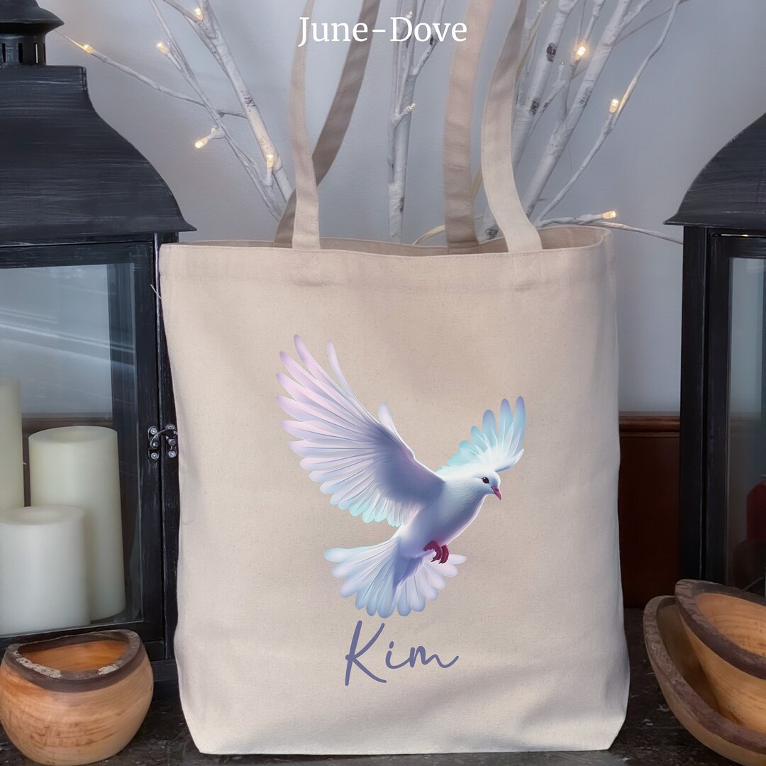 Dove Bird Tote Bag, Bird Watching Canvas Bag, Bird Nerd Personalized ...