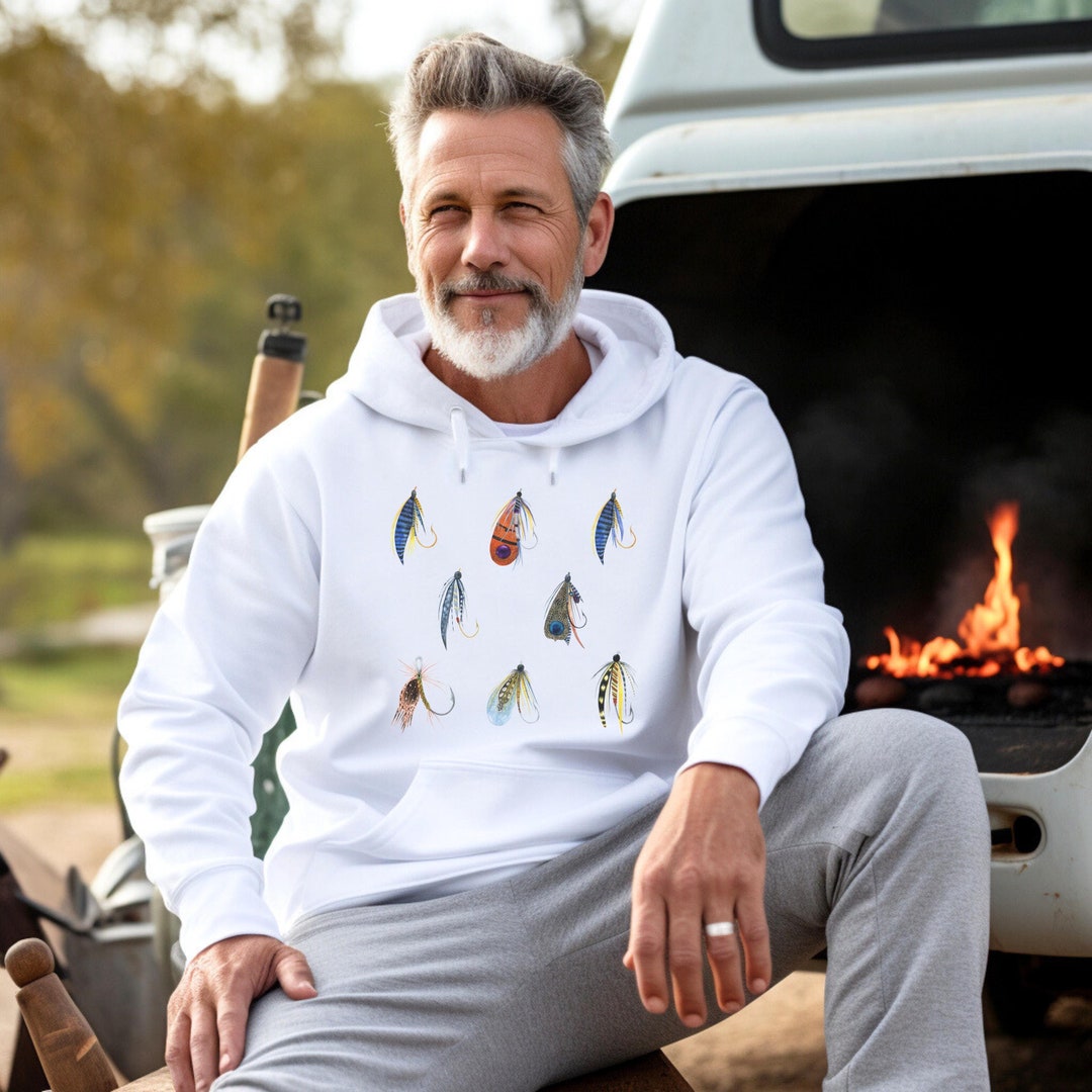 Flies for Fly Fishing Hoodie, Fly Fishing Gift for Him, Fishing ...