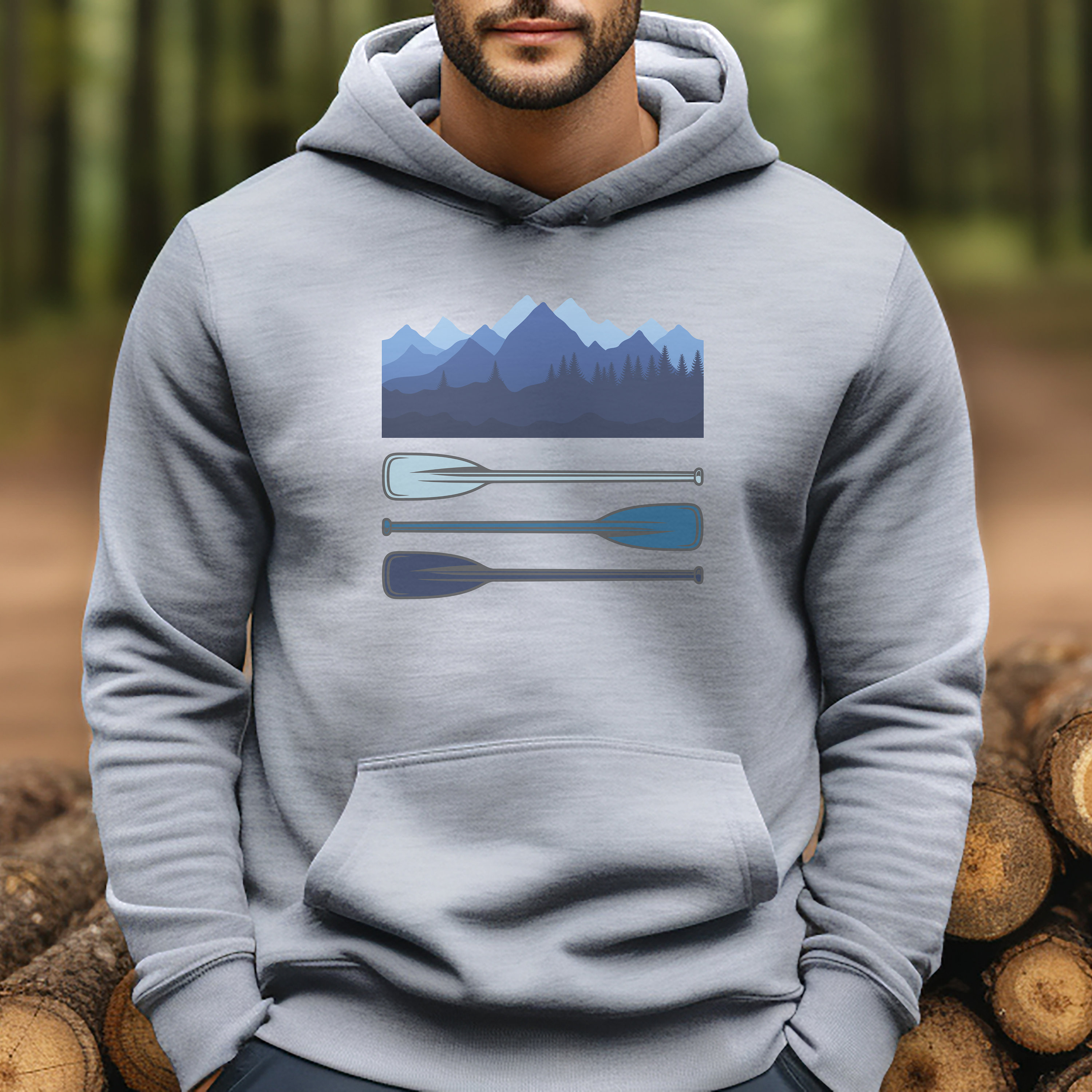 Rowing Hoodie, Blue Mountain Range Oars, Gift for Crew Lover, Gift for ...