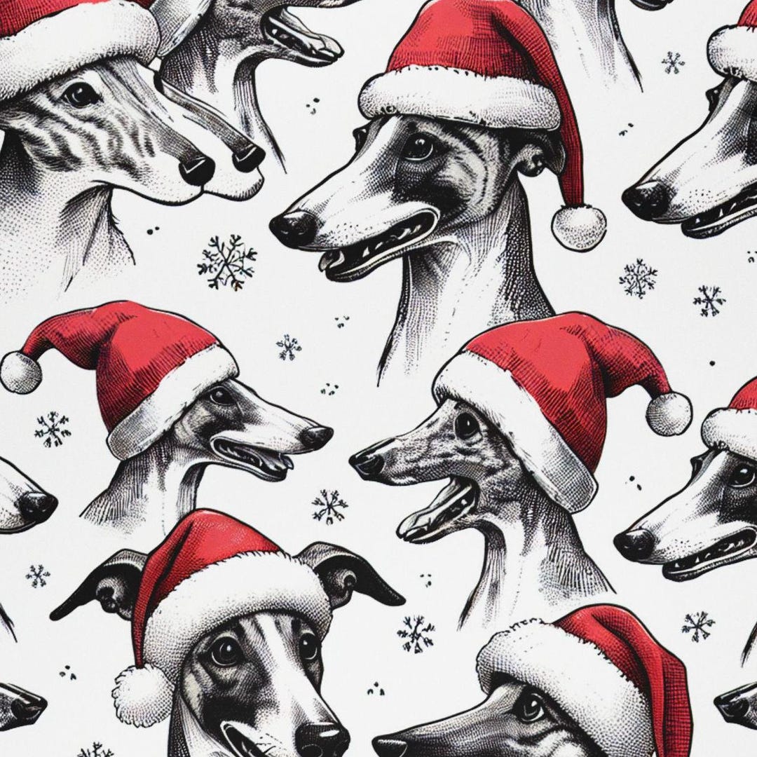 Whippet Christmas Wrapping Paper, Kids Doodle Christmas, Christmas Gift ...
