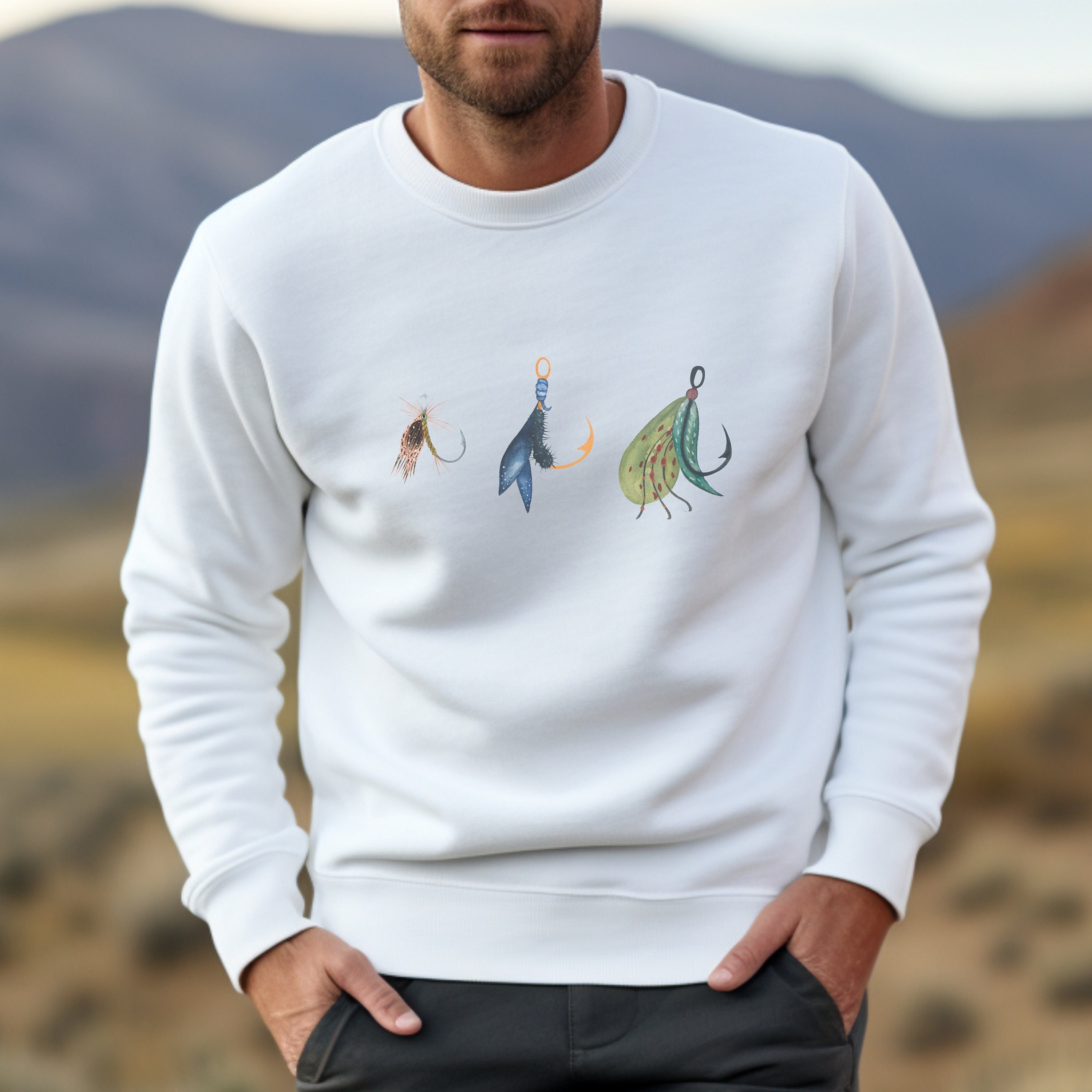 Flies for Fly Fishing Crew Sweatshirt, Fly Fishing Gift for Him ...
