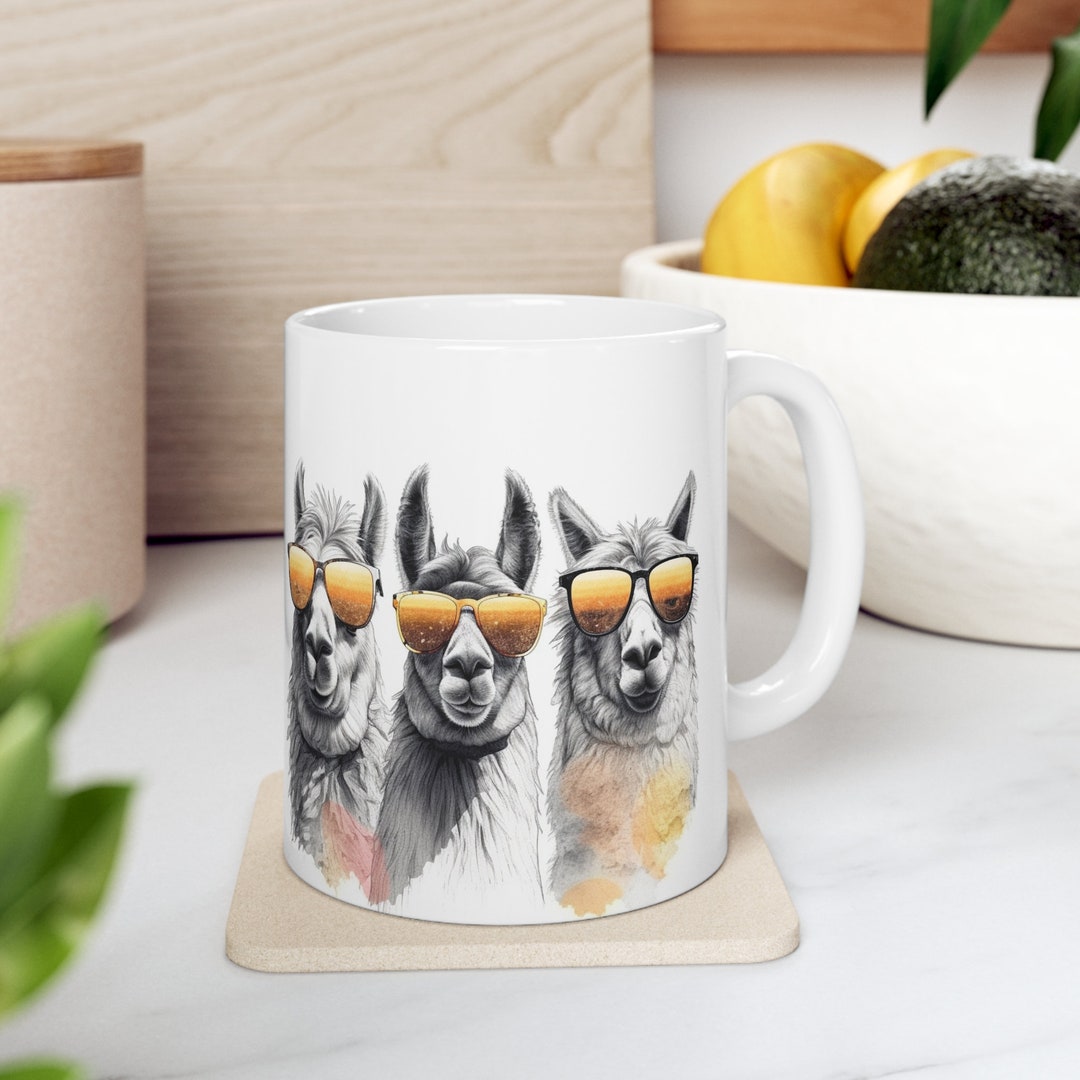 Cool Llamas Coffee Cup, Llamas With Sunglasses Cup, Funny Llamas Tea ...
