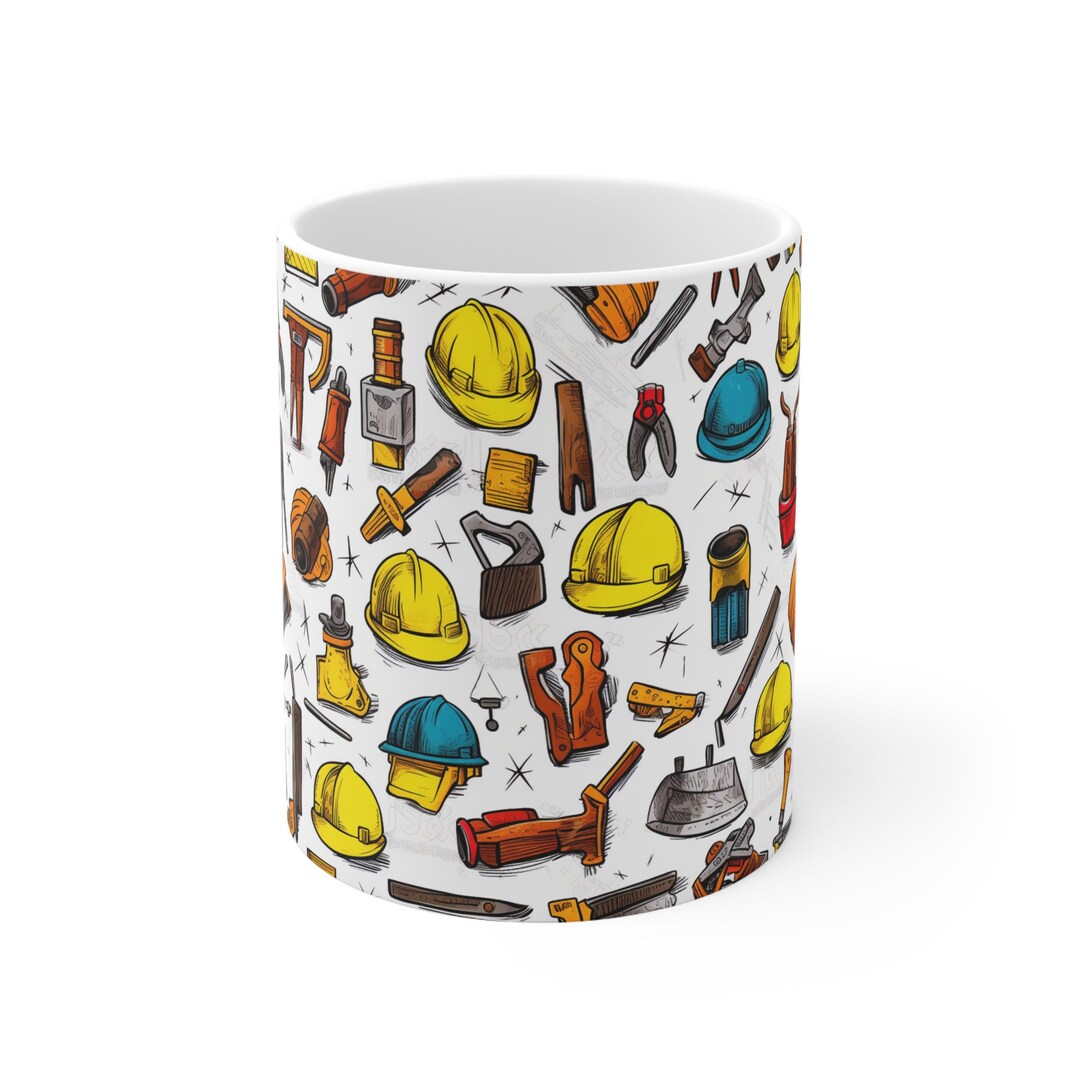 Construction Coffee Cup, Construction Worker Tea Cup, Working Man Tools ...