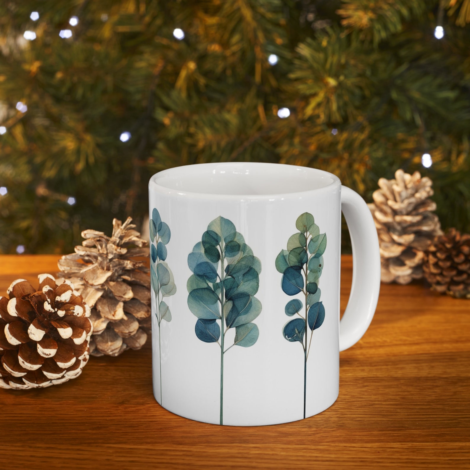 Boho Coffee Mug Eucalyptus Mug Floral Nature Flower Mug Vintage ...