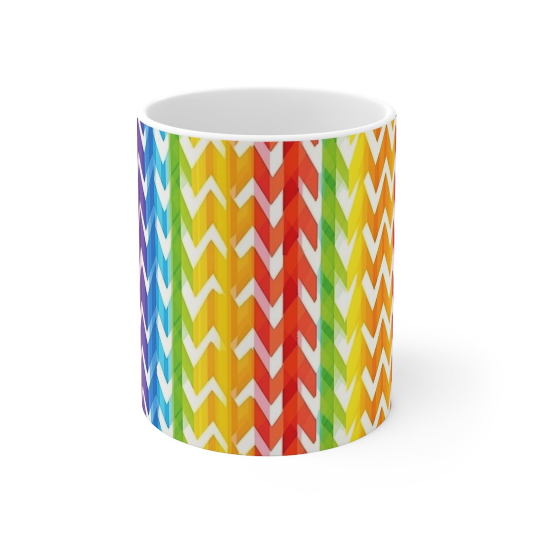 Rainbow Coffee Mug, Rainbow Tea Cup, Abstract Tea Cup, Abstract Rainbow ...