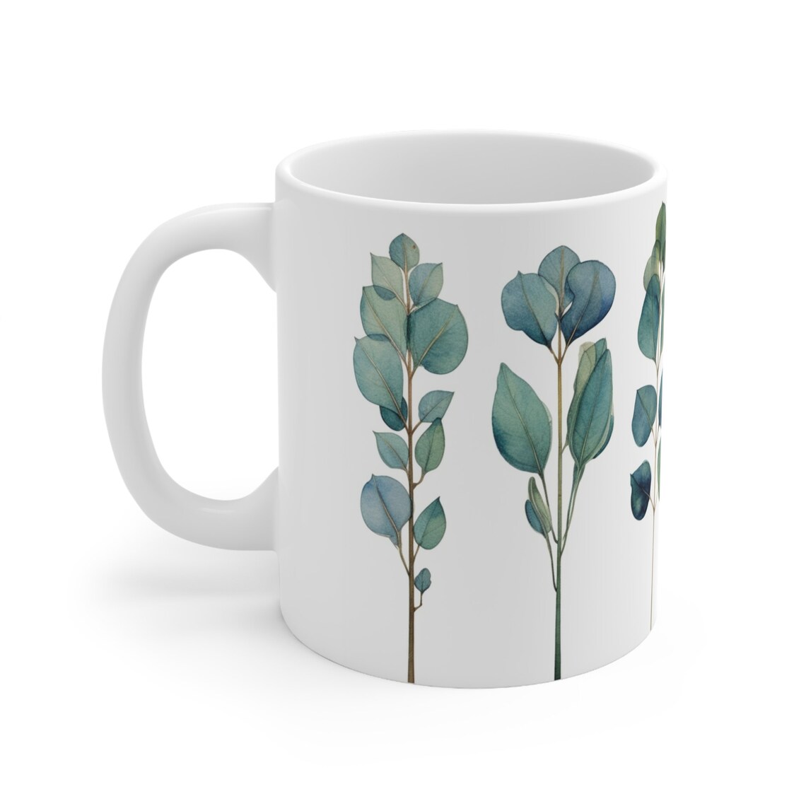 Boho Coffee Mug Eucalyptus Mug Floral Nature Flower Mug Vintage ...