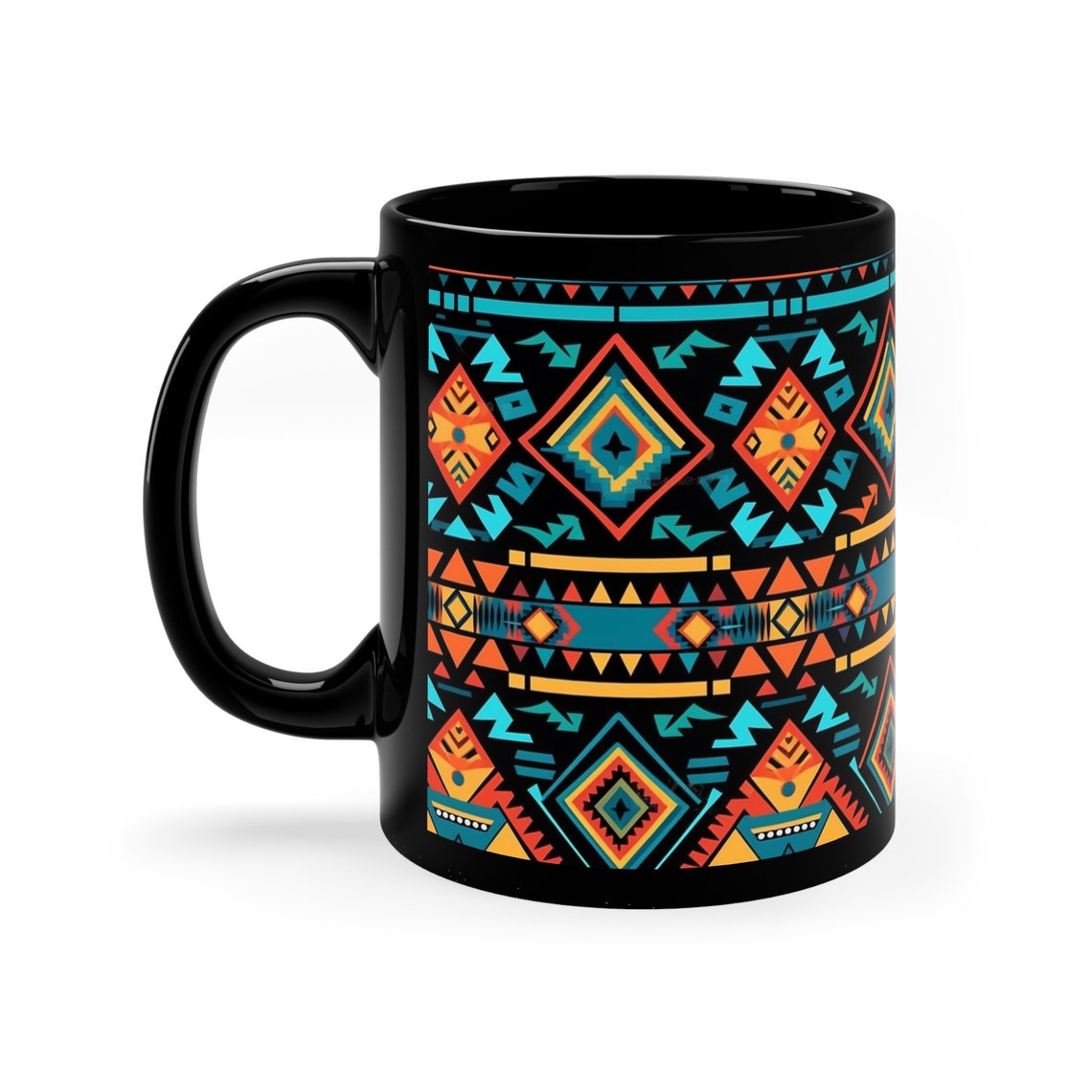 Aztec Pattern Coffee Cup, Colorful Aztec Print Tea Cup, Aztec Textile ...