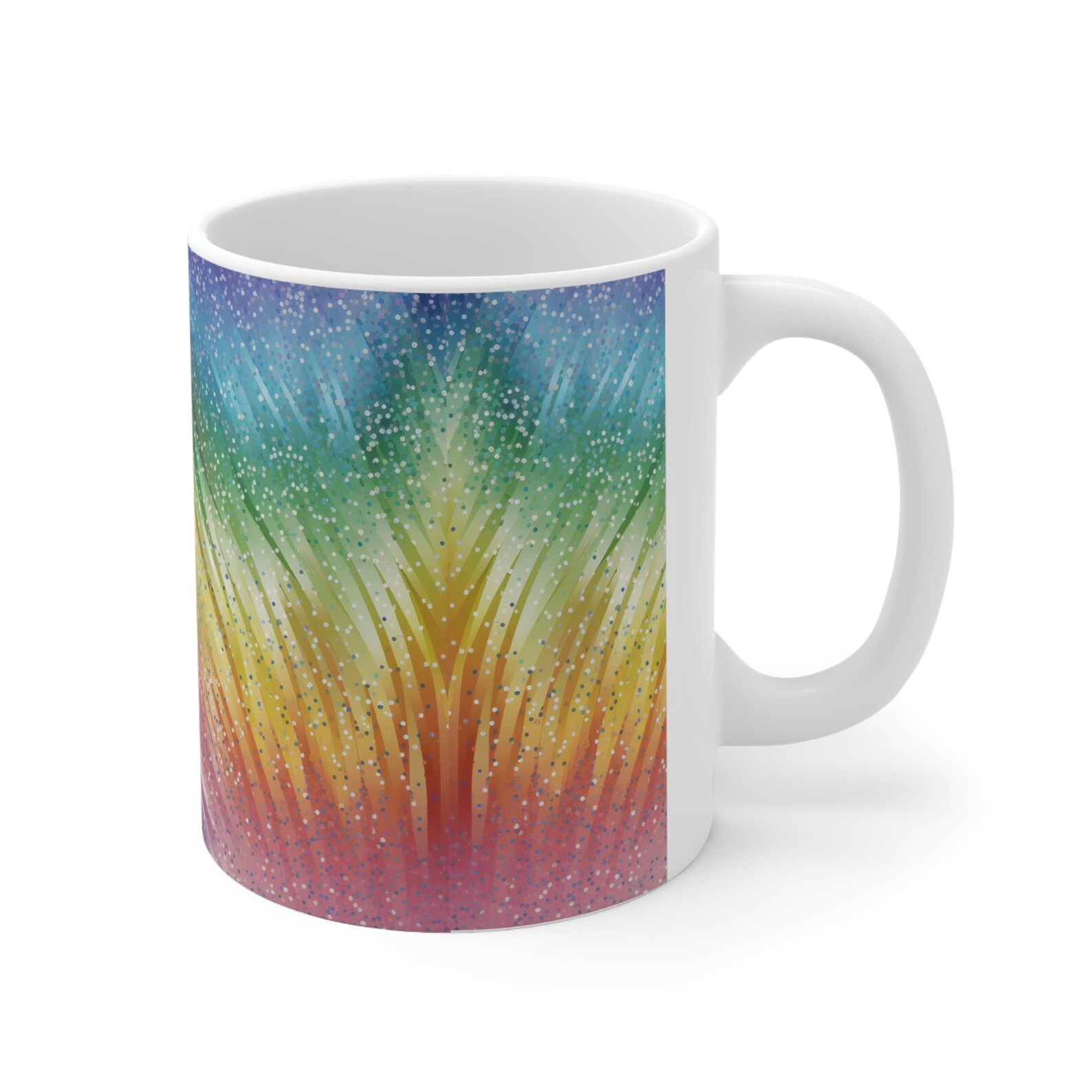 Glittery Rainbow Coffee Mugs, Pretty Glittery Rainbow Tea Cups, Cute ...