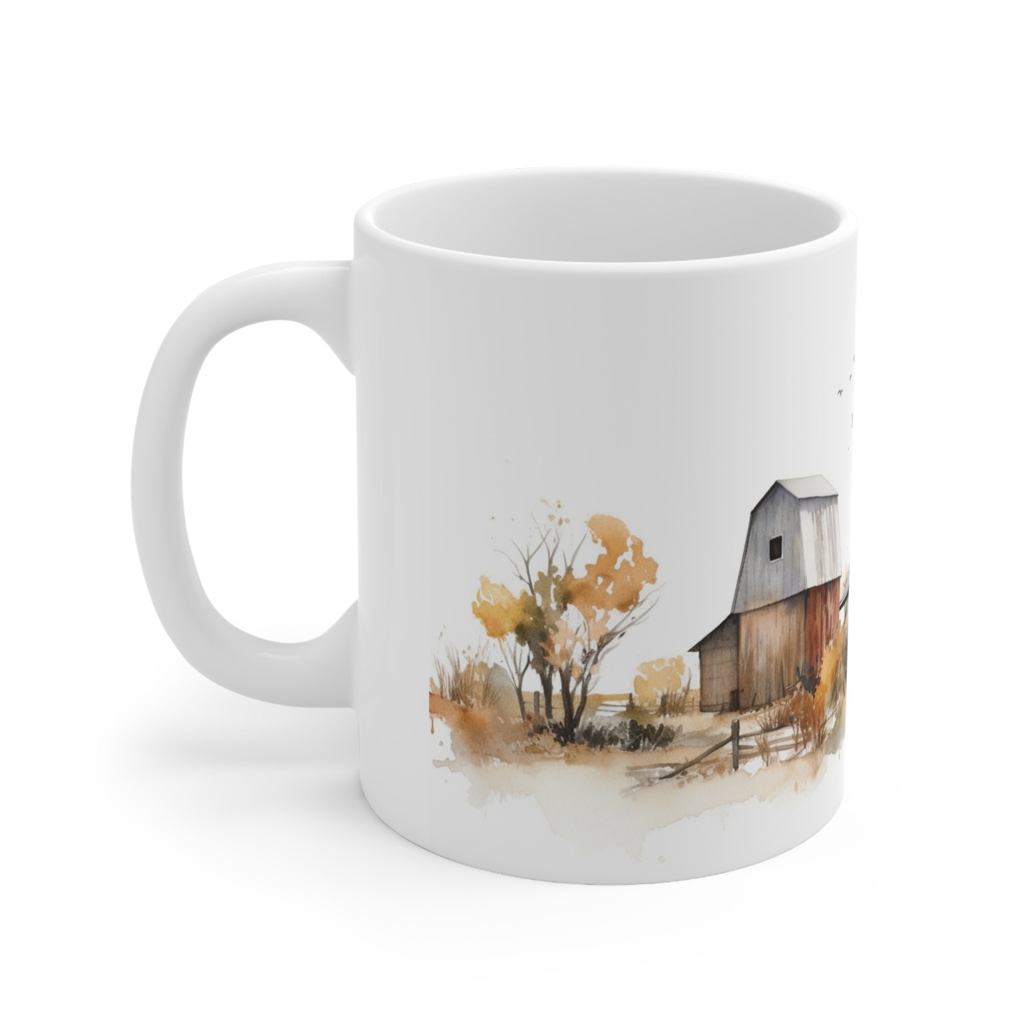 Farm Coffee Mug, Farm Watercolor Coffee Mug, Farm Tea Cup, Farm Lovers ...