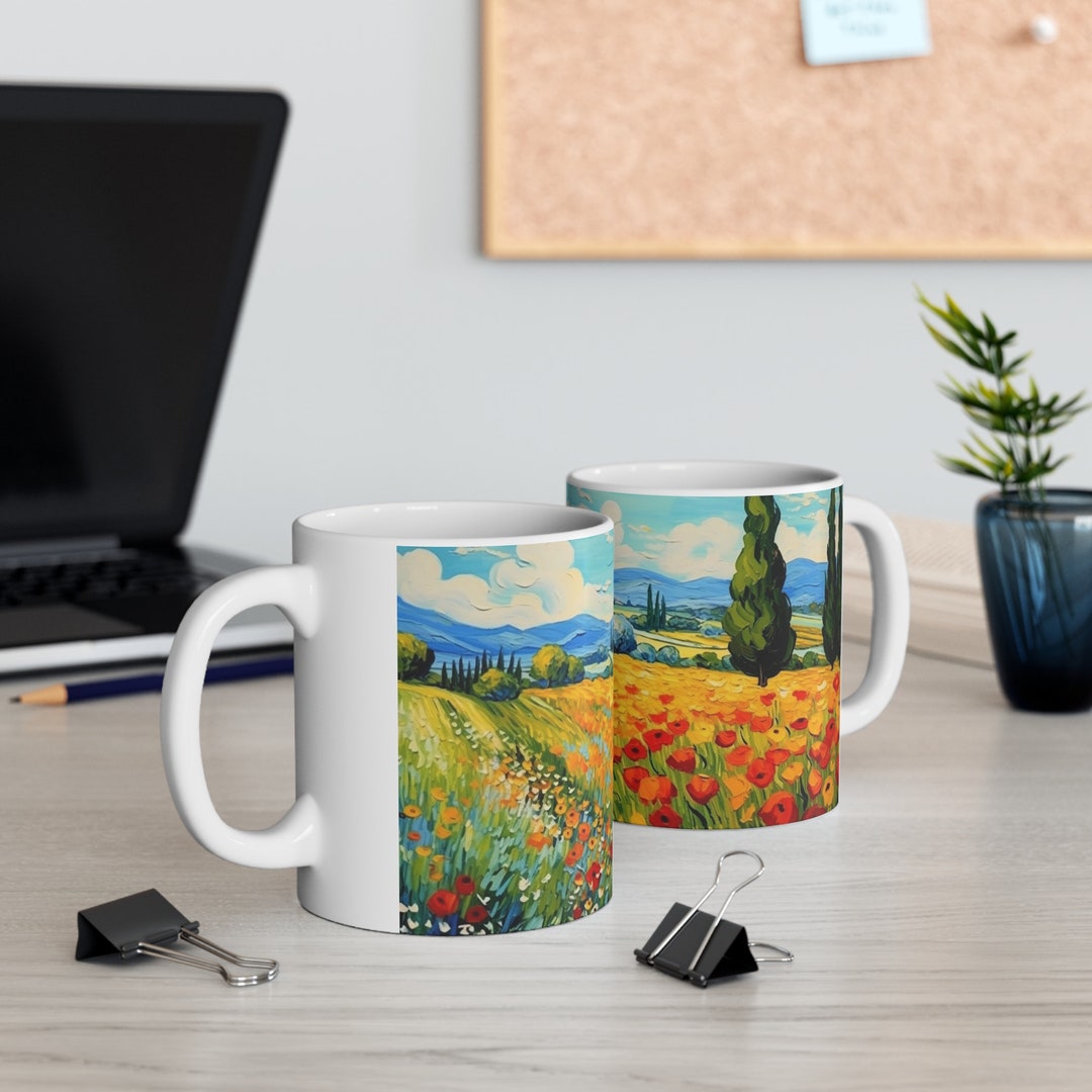 Van Goghy Spring and Summer Coffee Cup, Spring Flowers Tea Cup, Spring ...