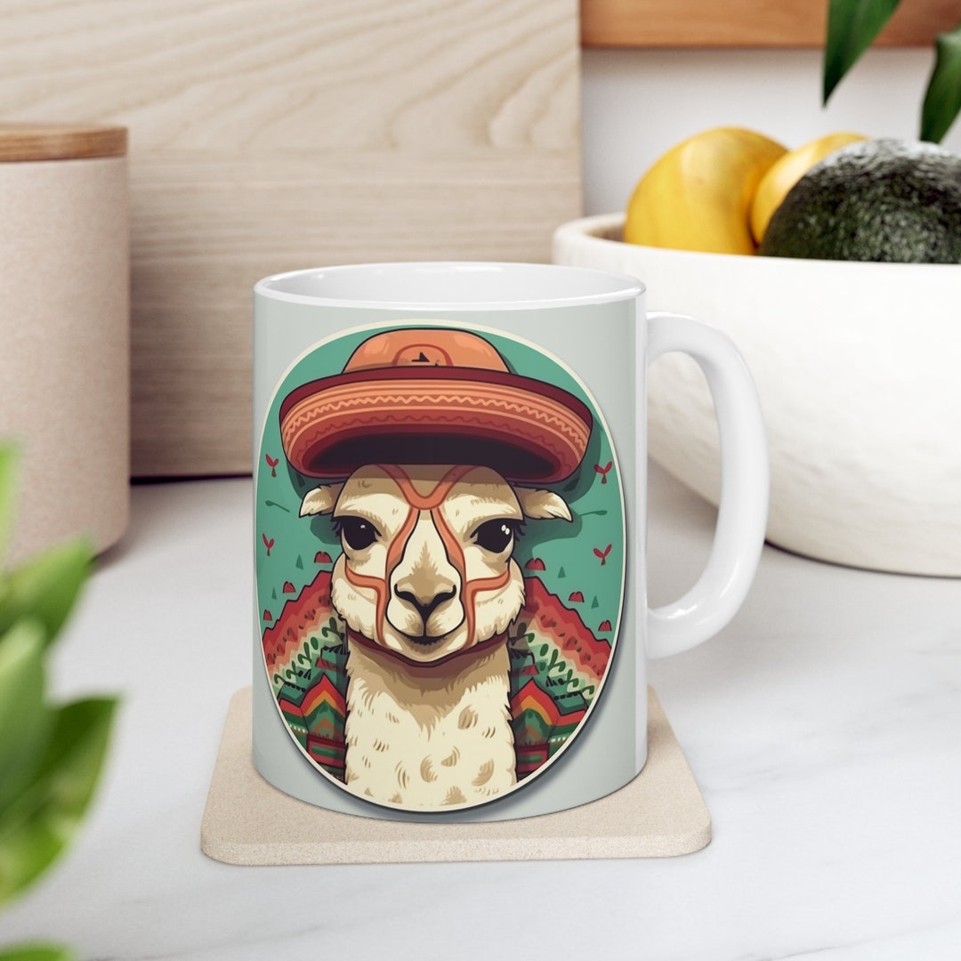 Alpacas With Hats Coffee Mug, Llamas With Hats Tea Cup, Cute Alpaca Cup ...