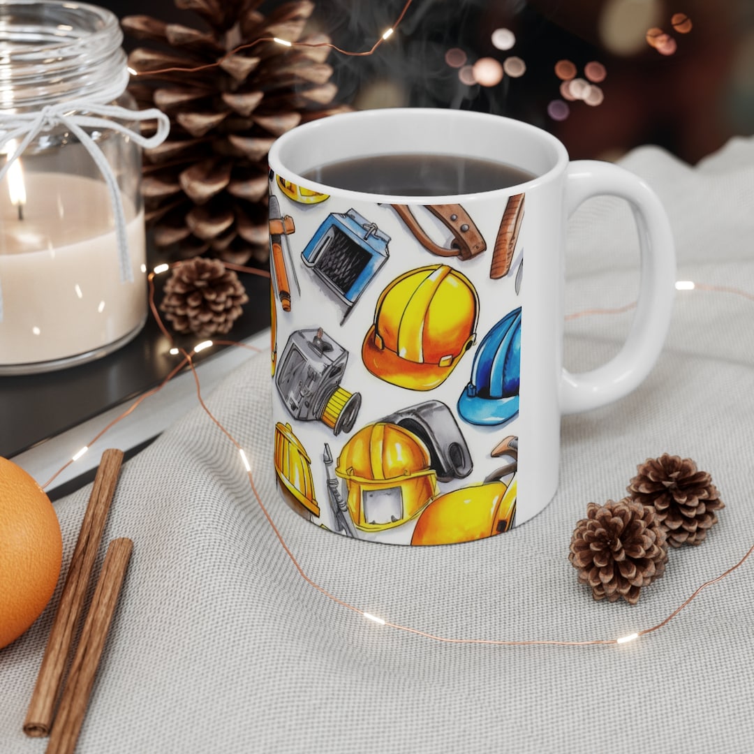 Construction Coffee Cup, Construction Worker Tea Cup, Working Man Tools ...