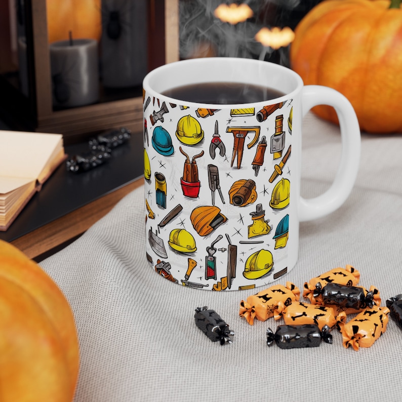 Construction Coffee Cup, Construction Worker Tea Cup, Working Man Tools ...