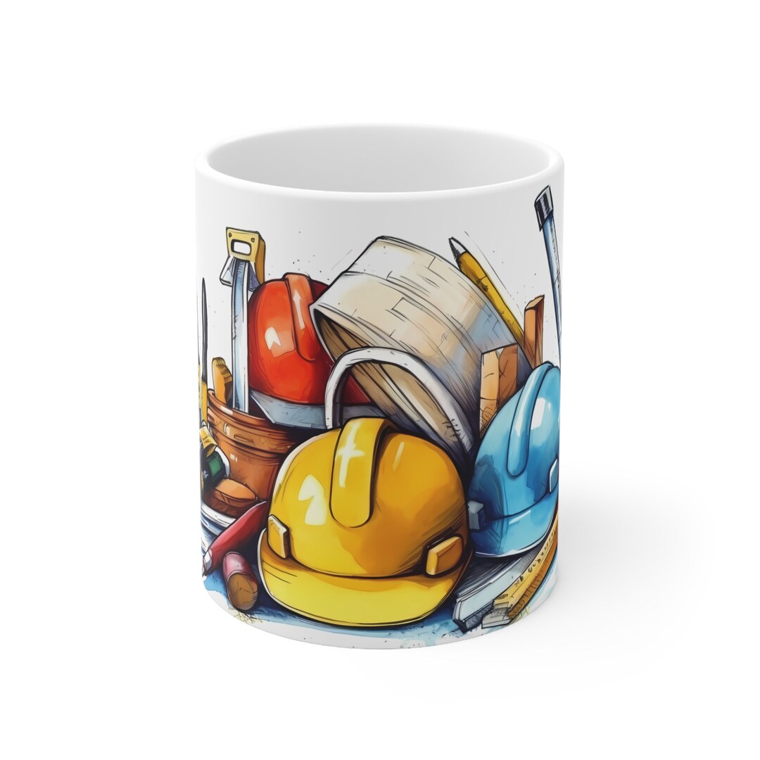 Construction Coffee Cup, Construction Worker Tea Cup, Working Man Tools ...