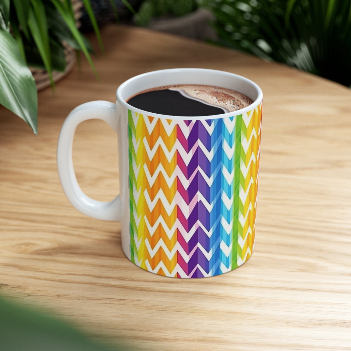 Rainbow Coffee Mug, Rainbow Tea Cup, Abstract Tea Cup, Abstract Rainbow ...