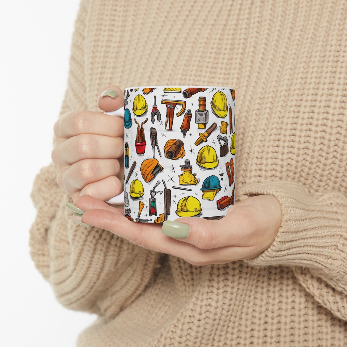 Construction Coffee Cup, Construction Worker Tea Cup, Working Man Tools ...