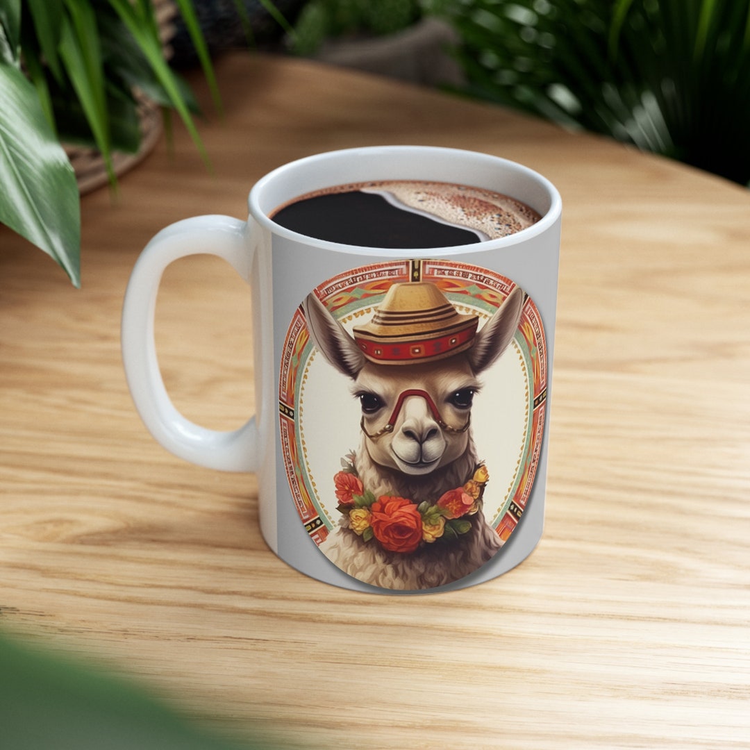 Alpacas With Hats Coffee Mug, Llamas With Hats Tea Cup, Cute Alpaca Cup ...