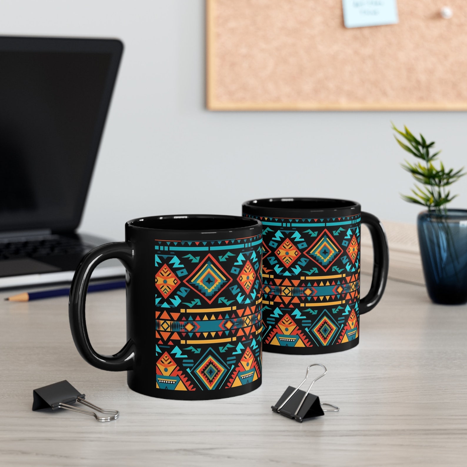 Aztec Pattern Coffee Cup, Colorful Aztec Print Tea Cup, Aztec Textile ...