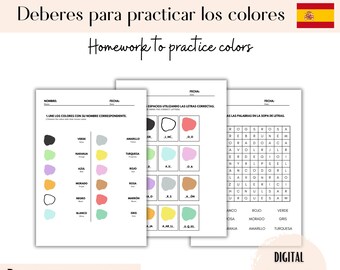 Spanish Color Worksheets for Kids Printable Spanish Color Worksheets ...