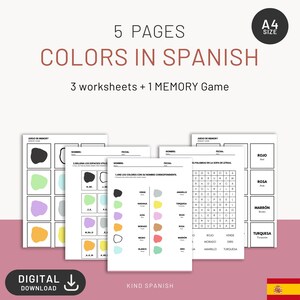 Spanish Color Worksheets for Kids Printable Spanish Color Worksheets ...