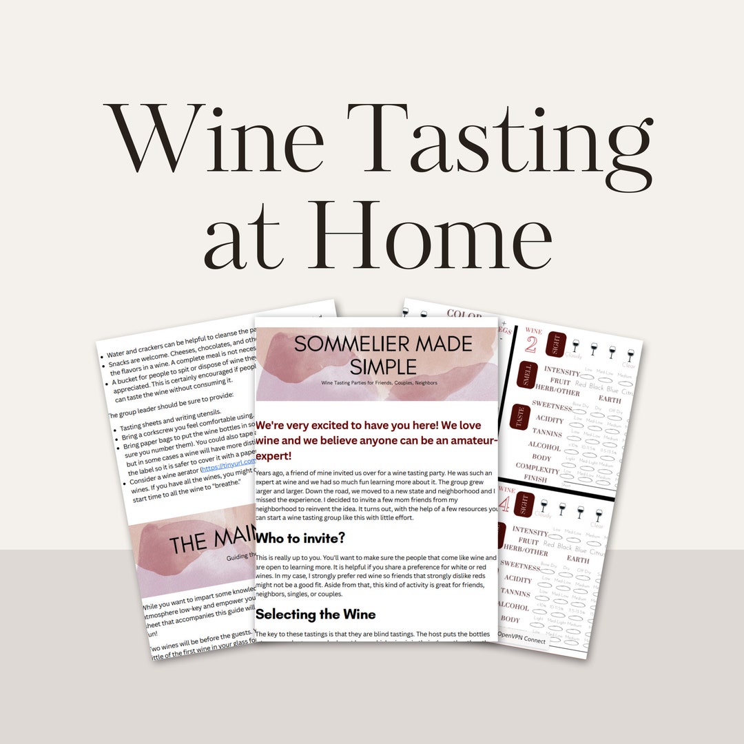 Sommelier Made Simple: Wine Tasting at Home Guide - Etsy