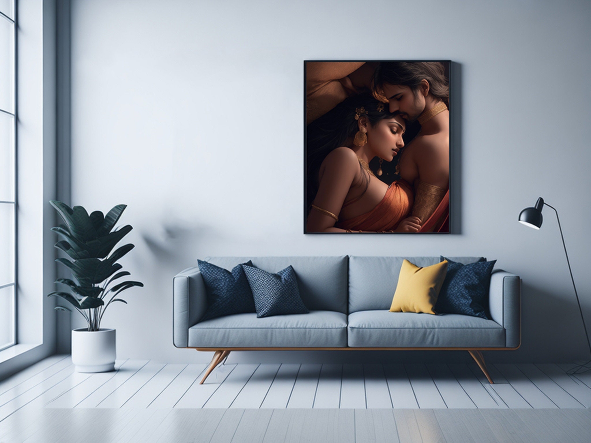 Wall Art Couple Kissing Abstract Kissing Couple Art Canvas Etsy