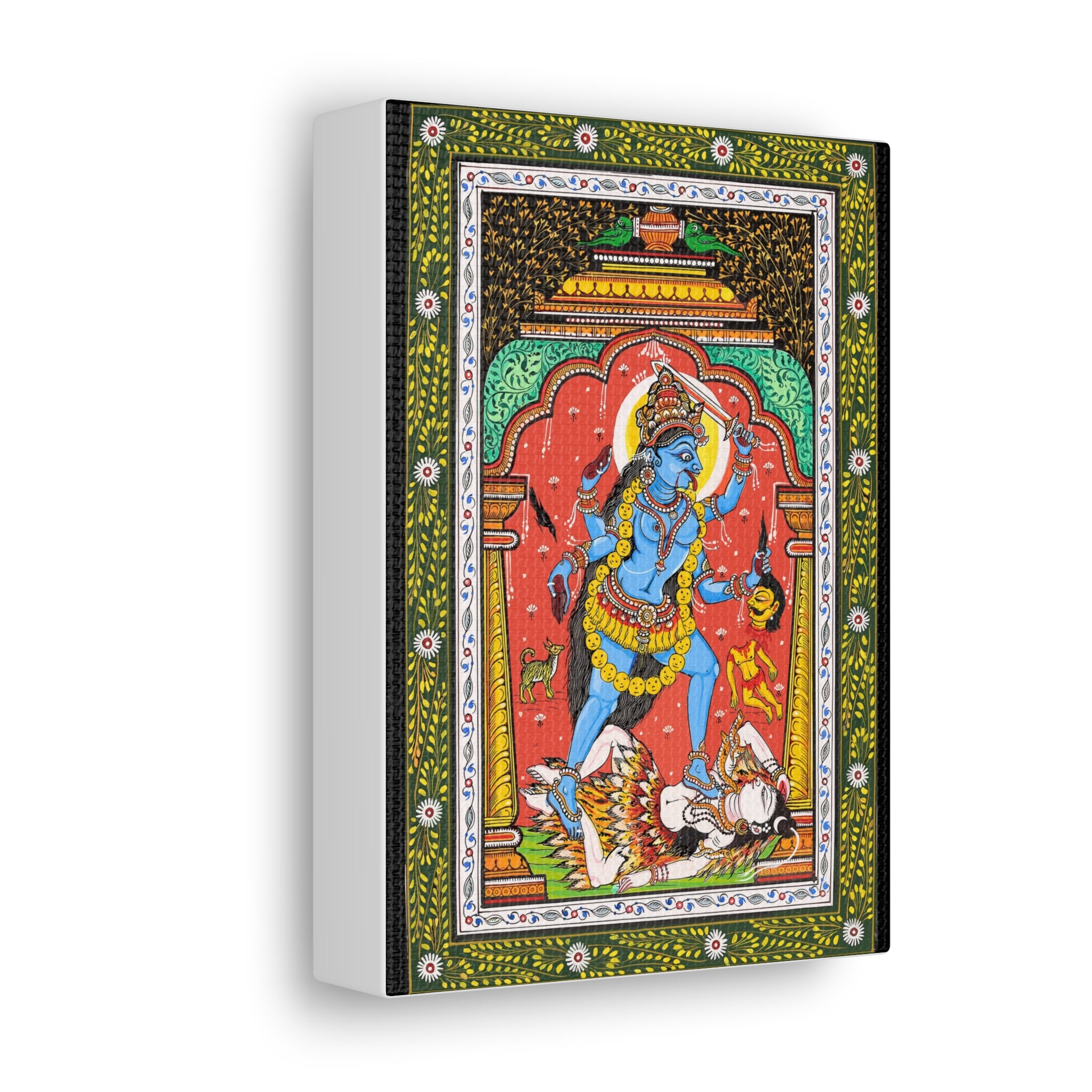 Kali Mata Canvas, Maa Maha Kali Pattachitra Painting, Hindu Goddess Art ...