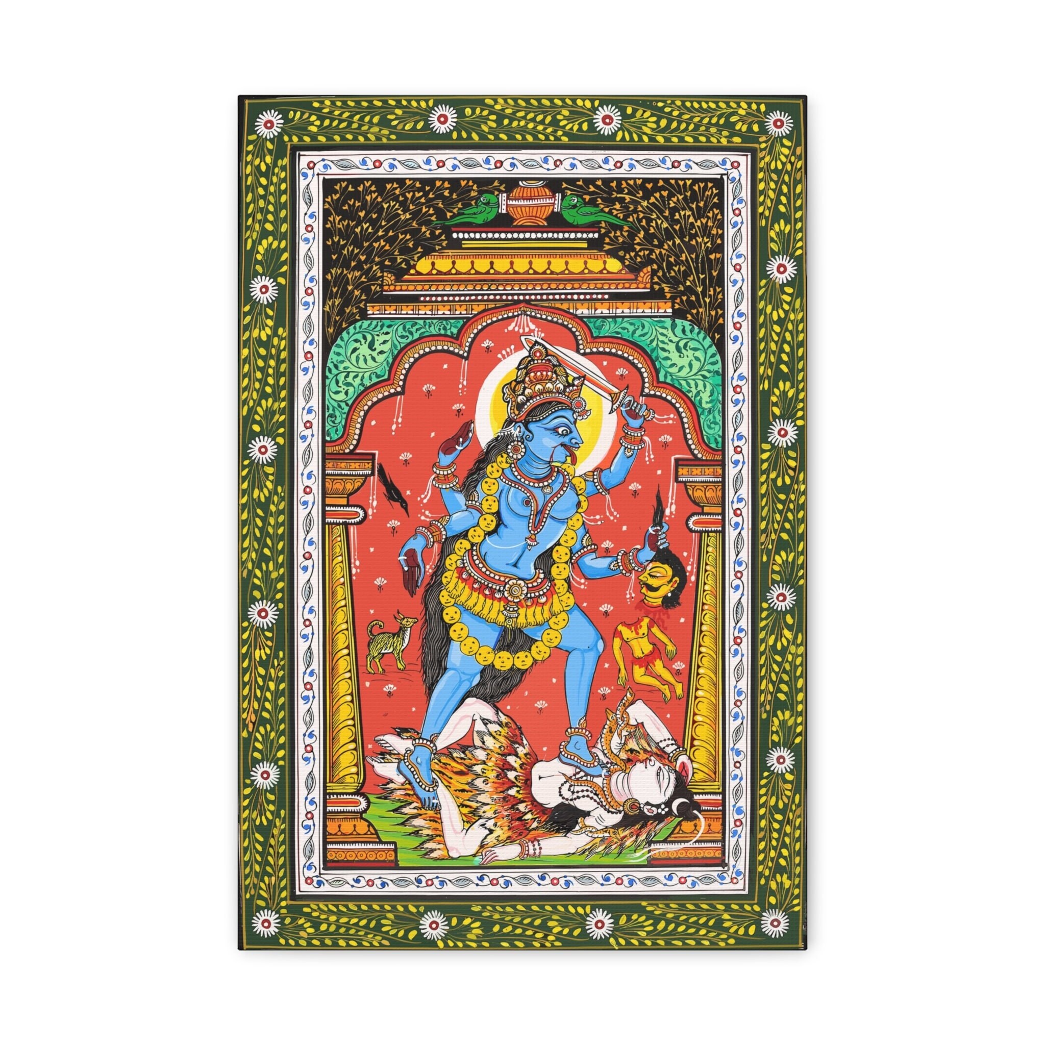 Kali Mata Canvas, Maa Maha Kali Pattachitra Painting, Hindu Goddess Art ...
