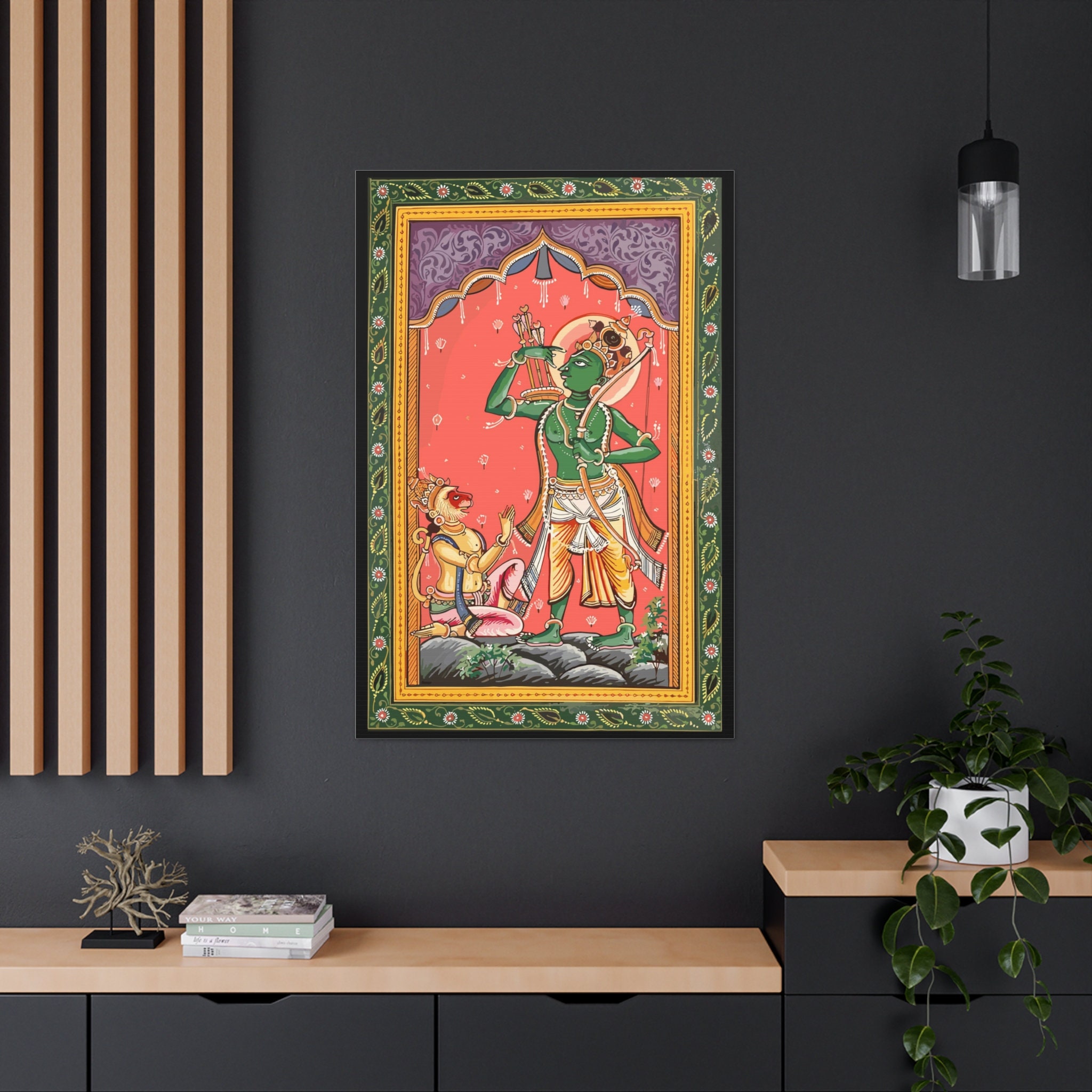 Sri Ram Hanuman Handmade Pattachitra Painting Kalamkari, Madhubani ...