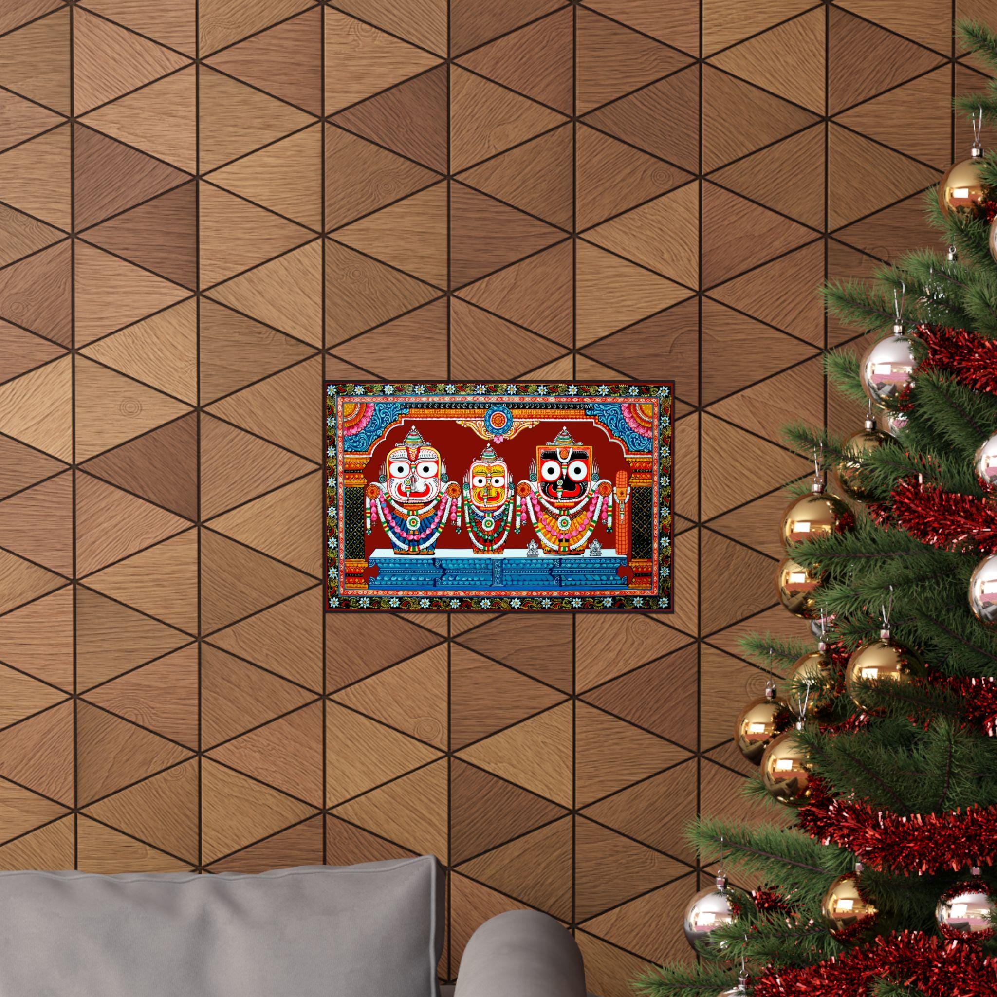 Lord Jagannath Subhadra Balade Pattachitra Poster | Radha Krishna ...