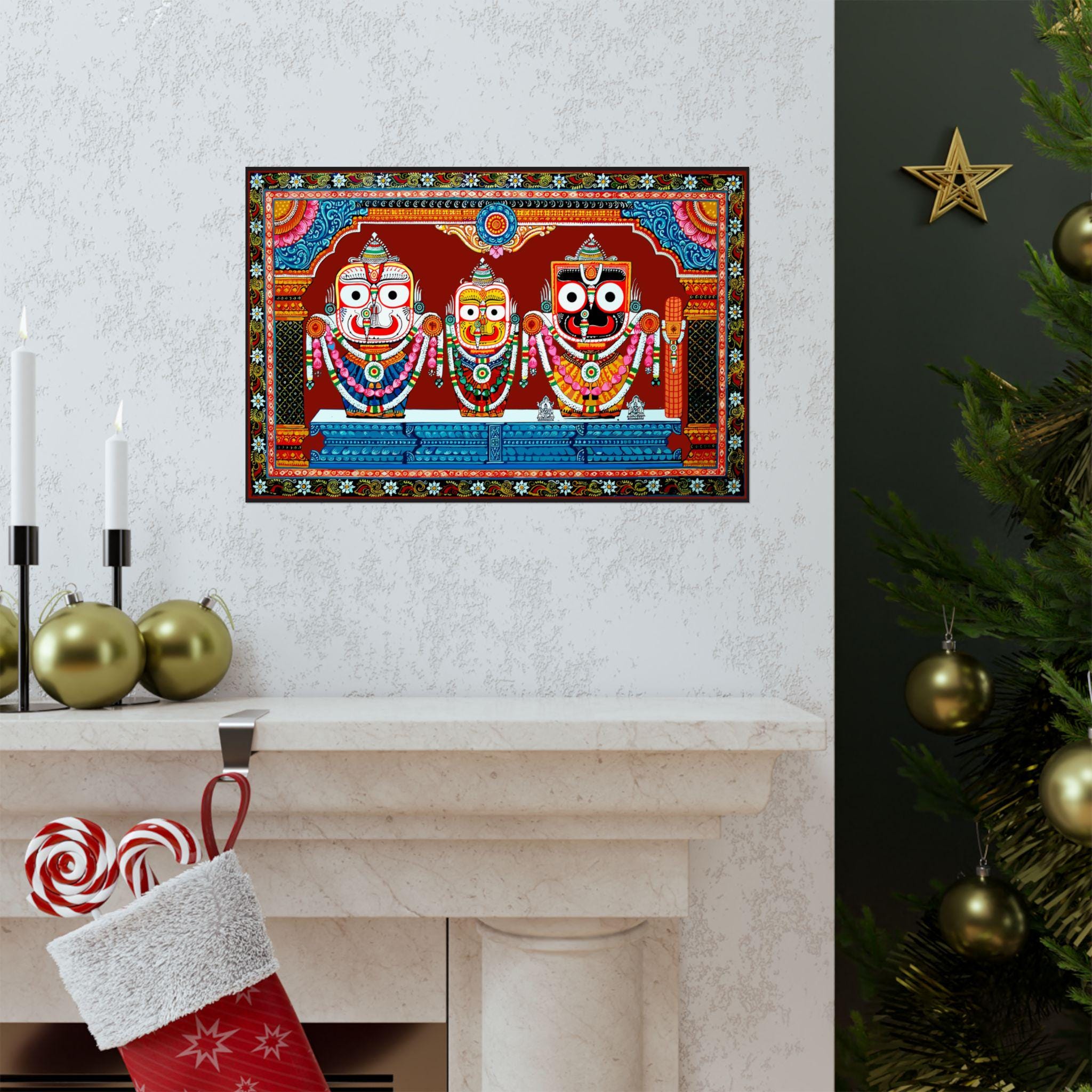 Lord Jagannath Subhadra Balade Pattachitra Poster | Radha Krishna ...