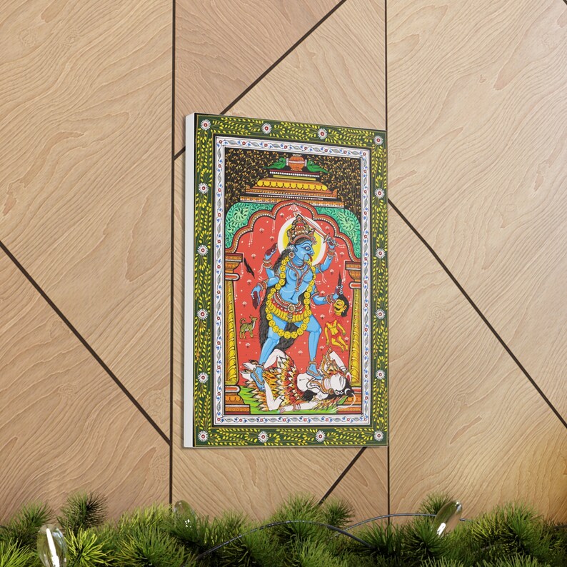 Kali Mata Canvas, Maa Maha Kali Pattachitra Painting, Hindu Goddess Art ...