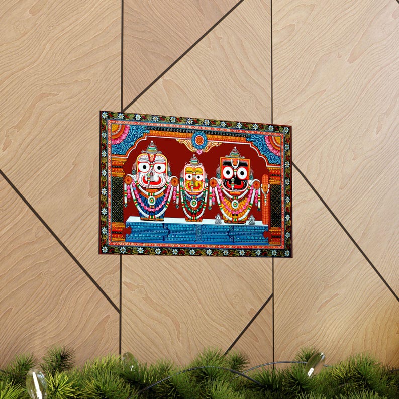 Lord Jagannath Subhadra Balade Pattachitra Poster | Radha Krishna ...