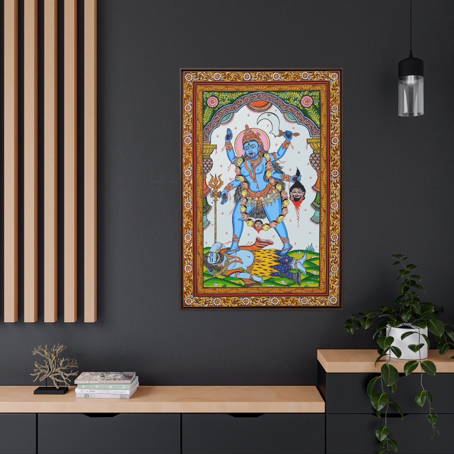 Kali Mata Canvas, Maa Maha Kali Pattachitra Painting, Hindu Goddess Art ...