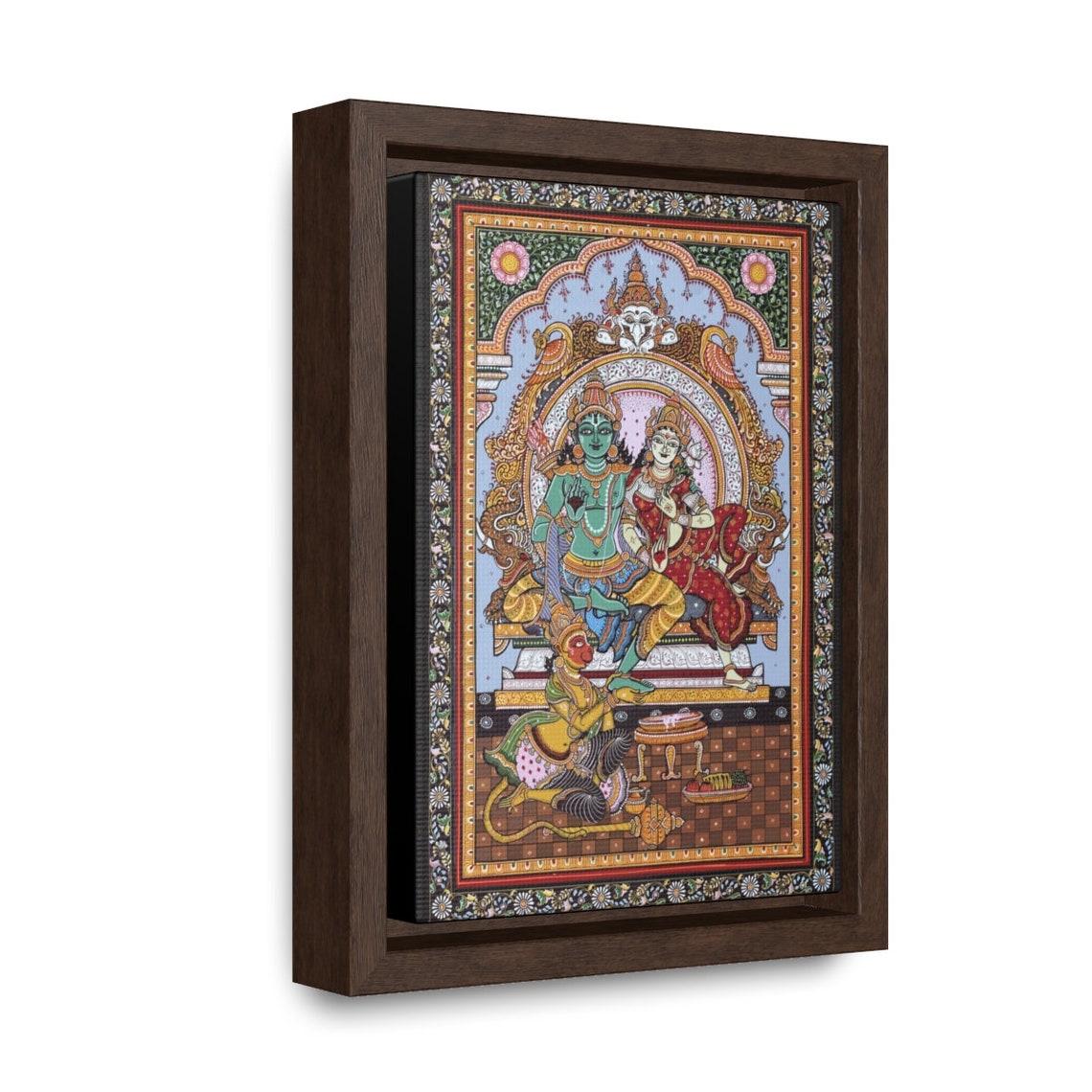 Lord Shri Rama, Sita & Hanuman Darbar Handmade Pattachitra Painting ...