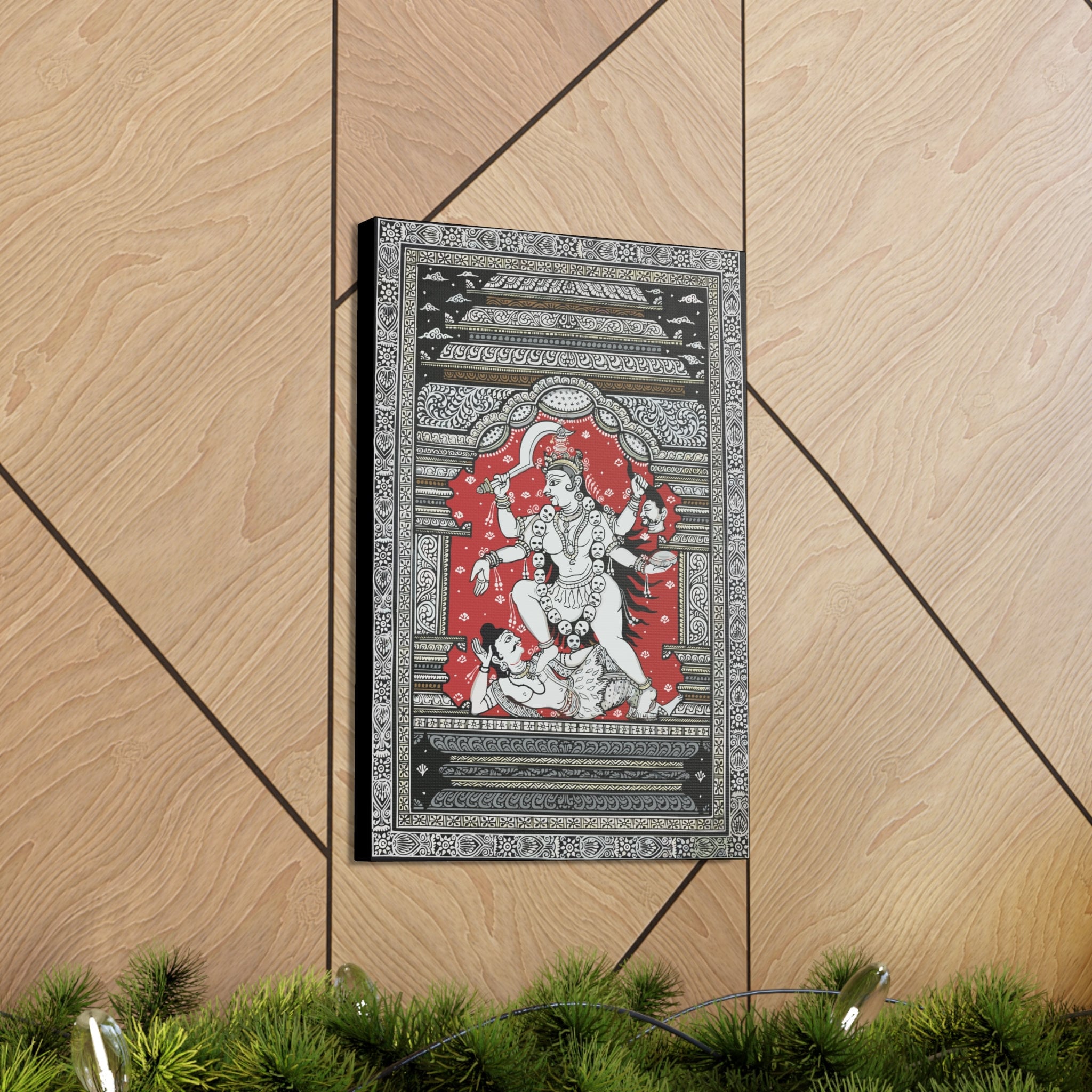 Kali Mata Canvas, Maa Maha Kali Pattachitra Painting, Hindu Goddess Art ...