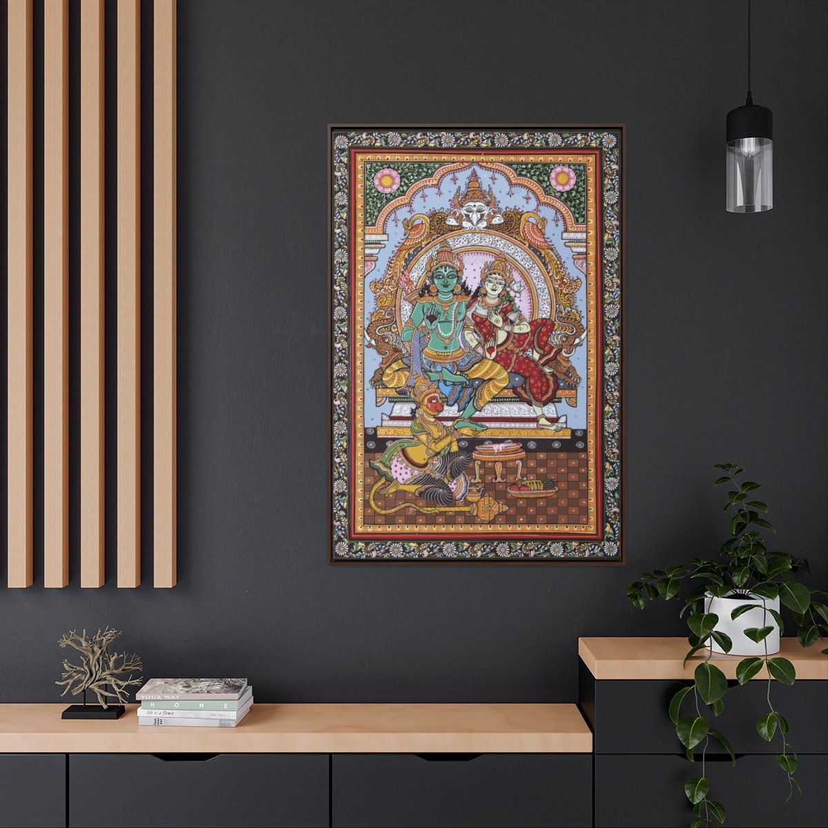 Lord Shri Rama, Sita & Hanuman Darbar Handmade Pattachitra Painting ...